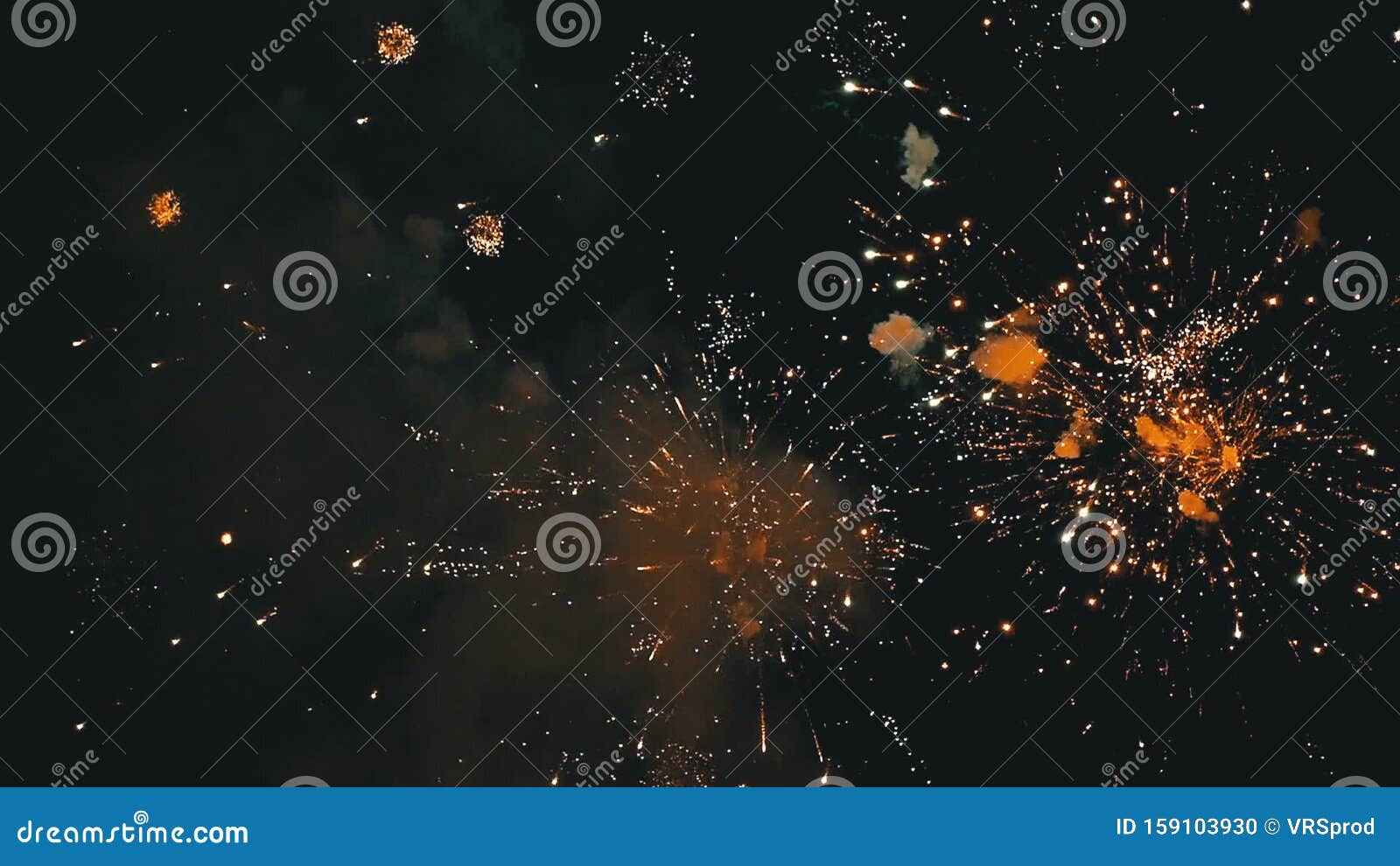 Fireworks Flashing in the Night Sky. Slow Motion in 180 Fps Stock ...