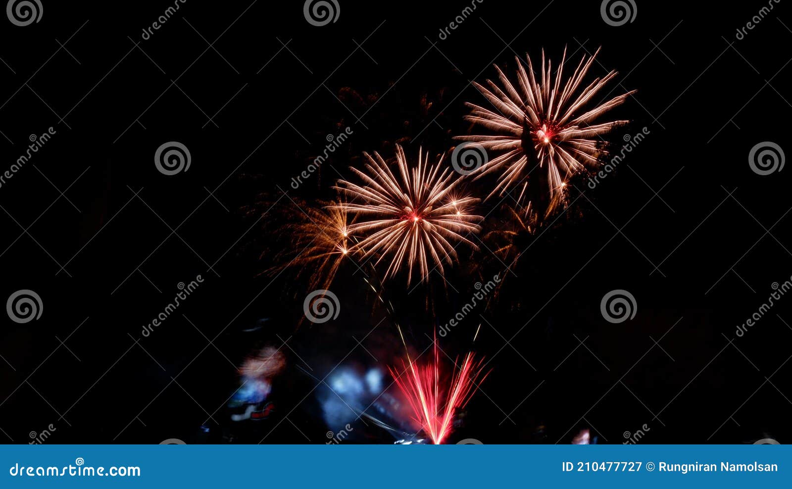 Fireworks Float in the Pitch Black Sky Stock Image - Image of event ...