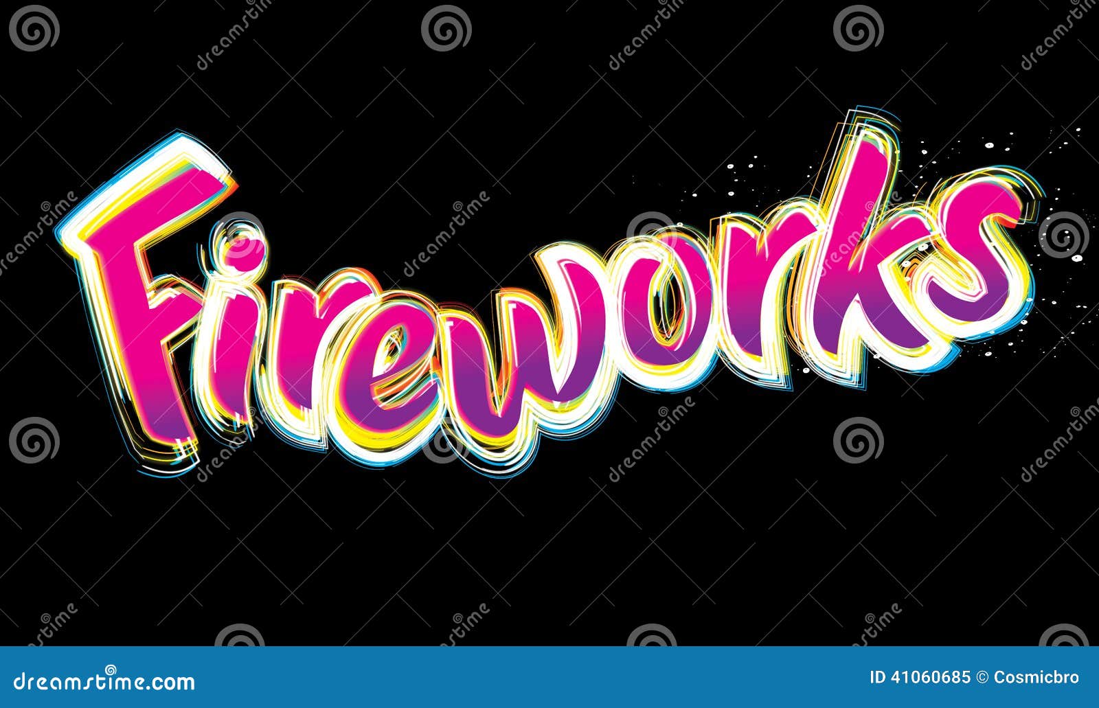 Fireworks fun text stock illustration. Illustration of lights - 41060685