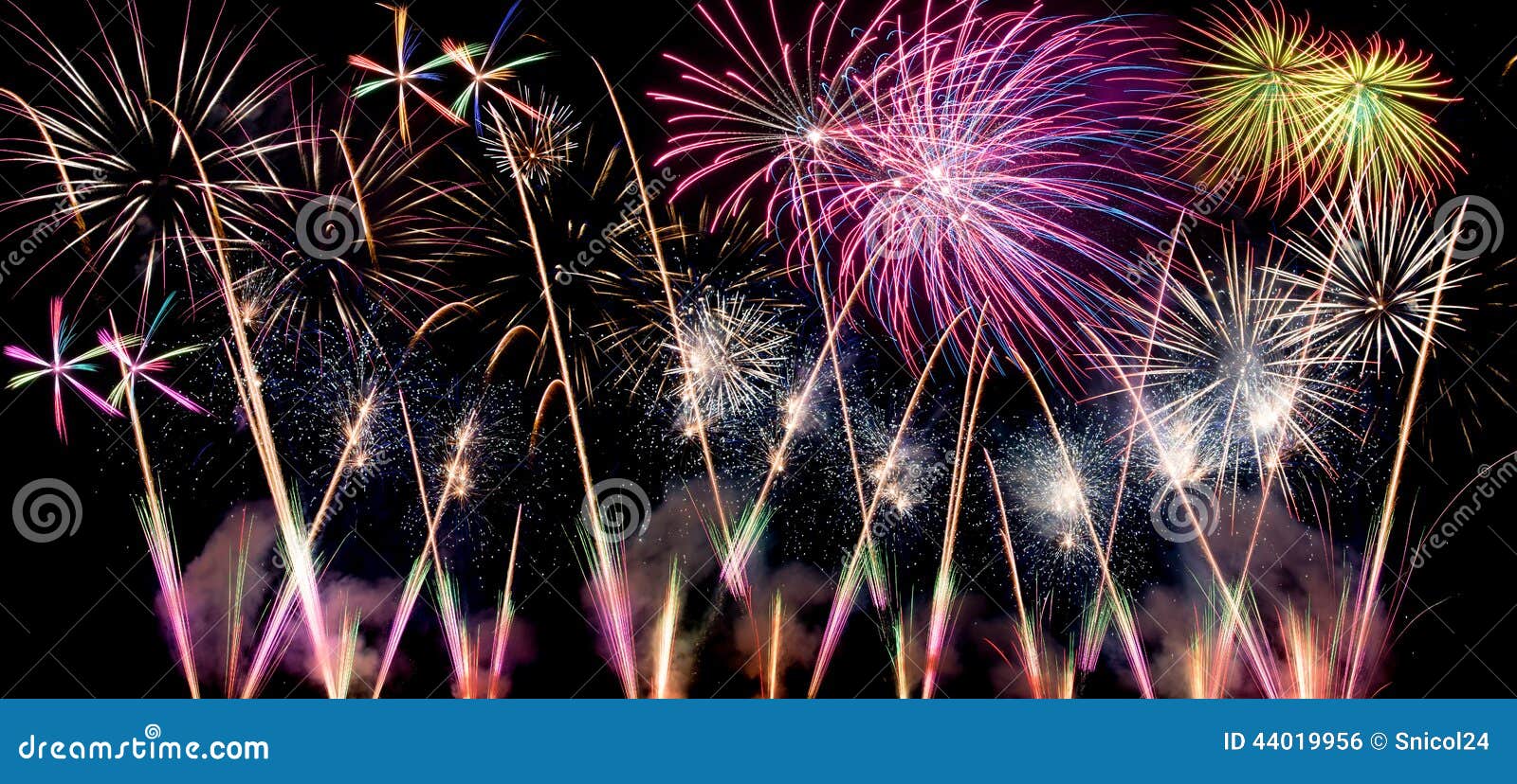 Fireworks stock photo. Image of black, colorful, year - 44019956