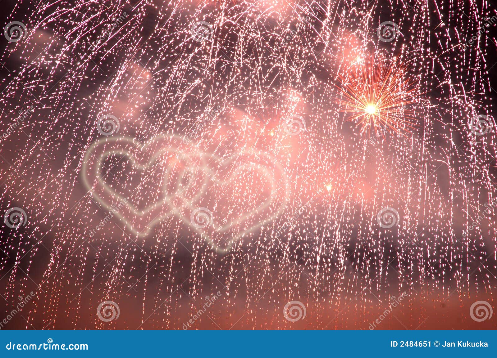 Fireworks hearts stock image. Image of pink, hearts, pyrotechnics - 2484651