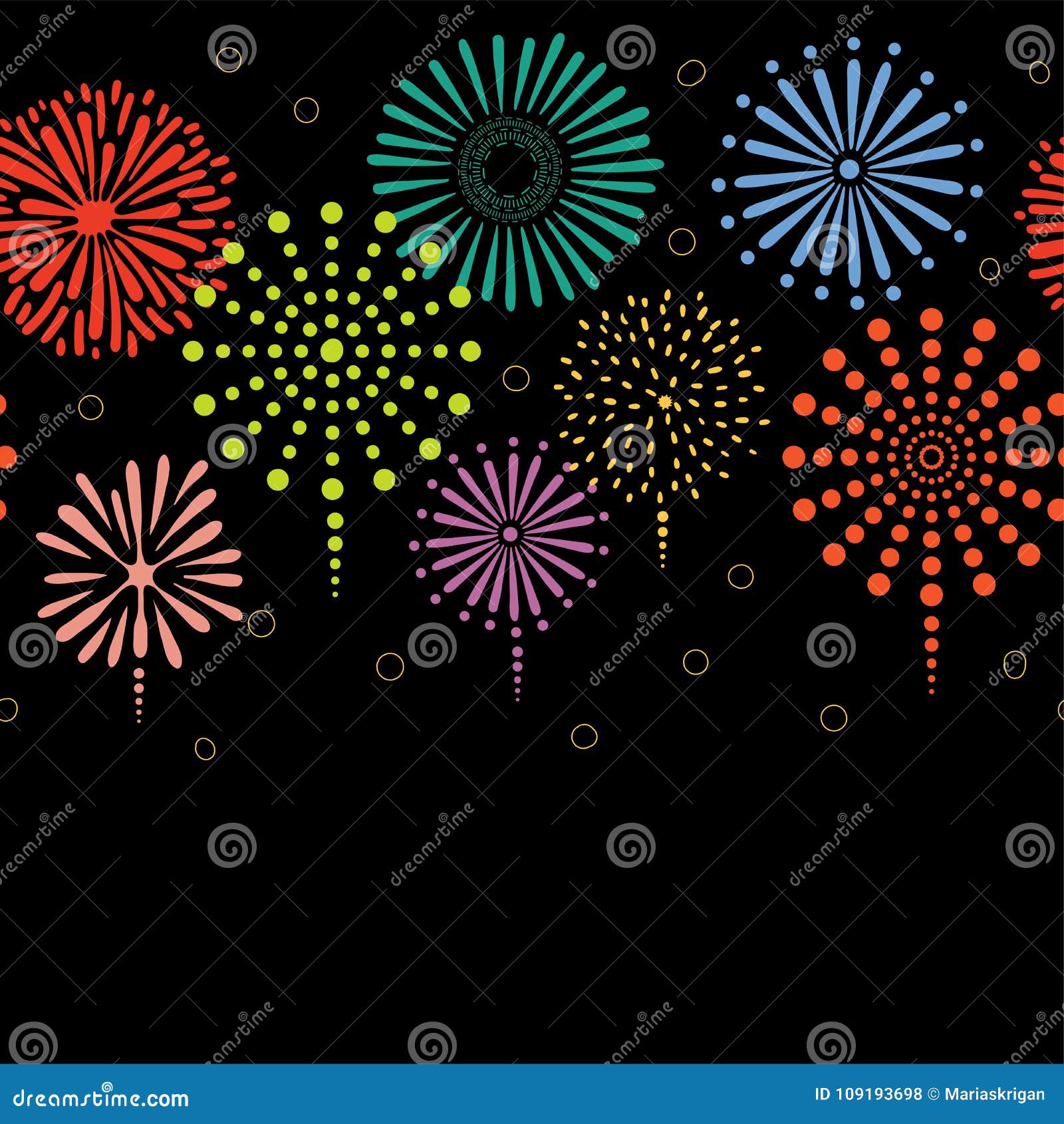 Fireworks Horizontal Border Stock Vector - Illustration of fireworks ...