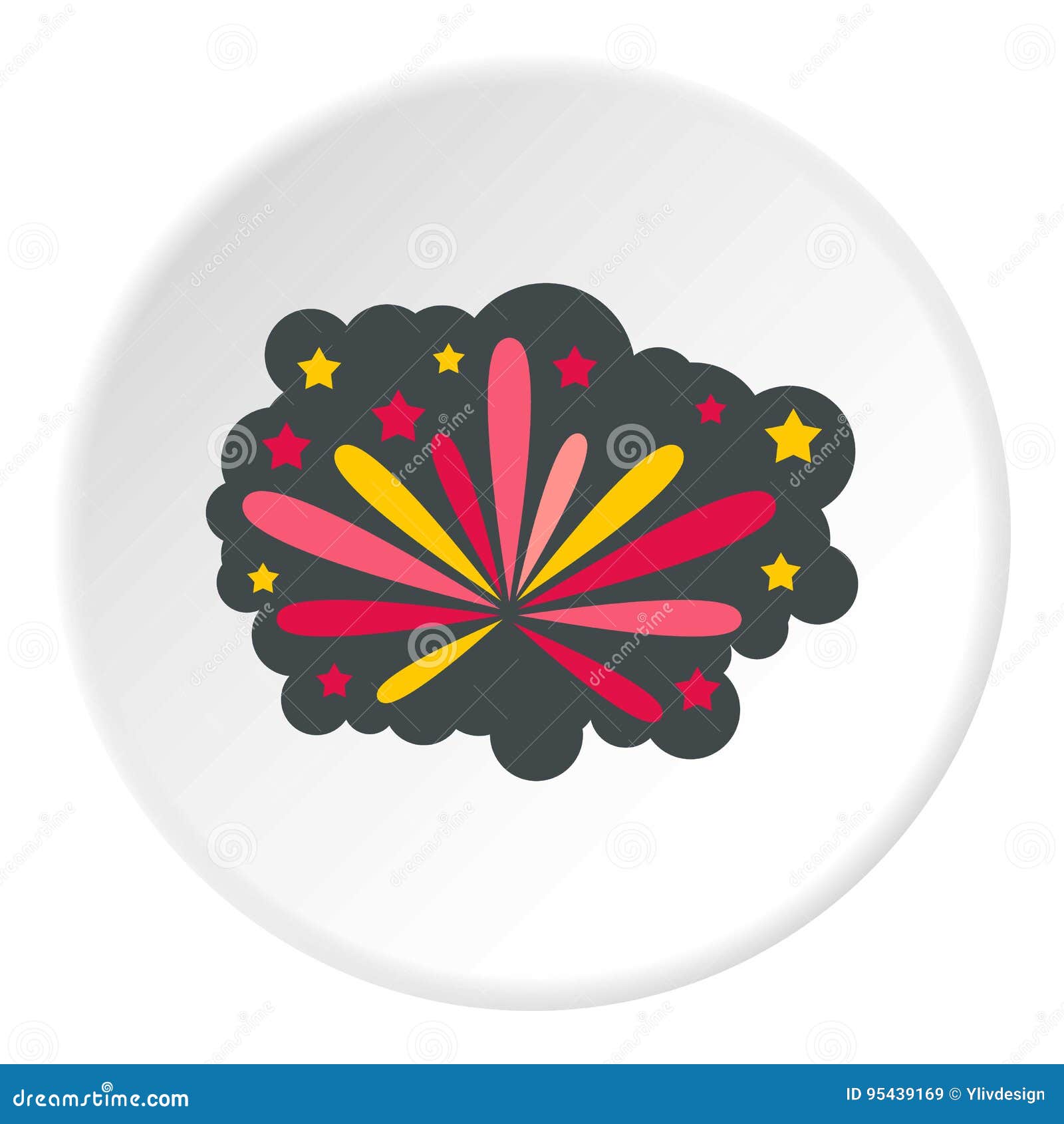 Fireworks icon circle stock vector. Illustration of abstract - 95439169