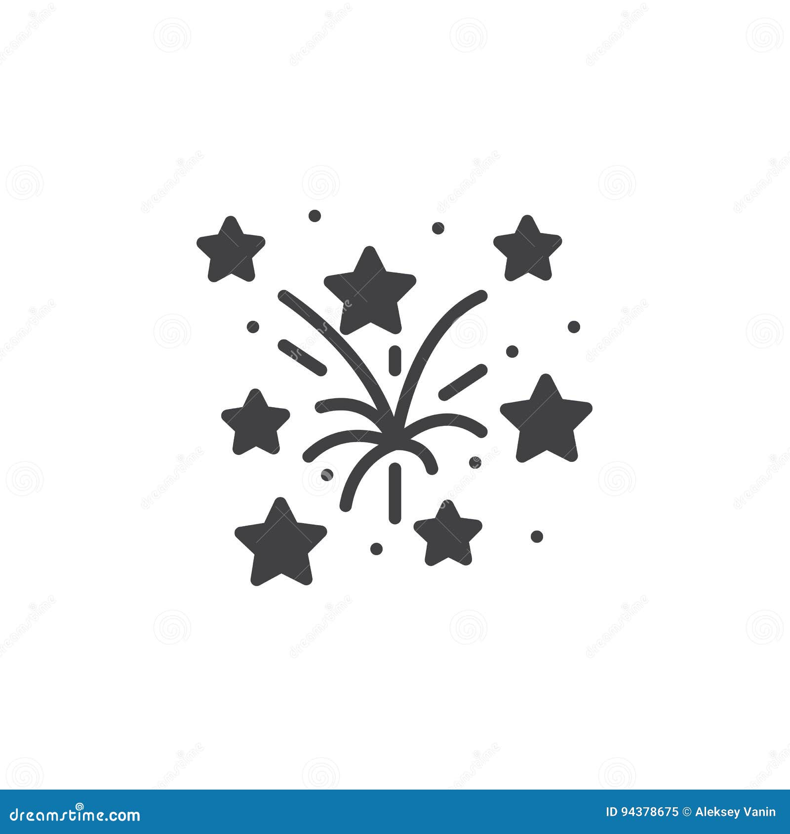 Fireworks Icon Vector, Filled Flat Sign, Solid Pictogram Isolate Stock ...