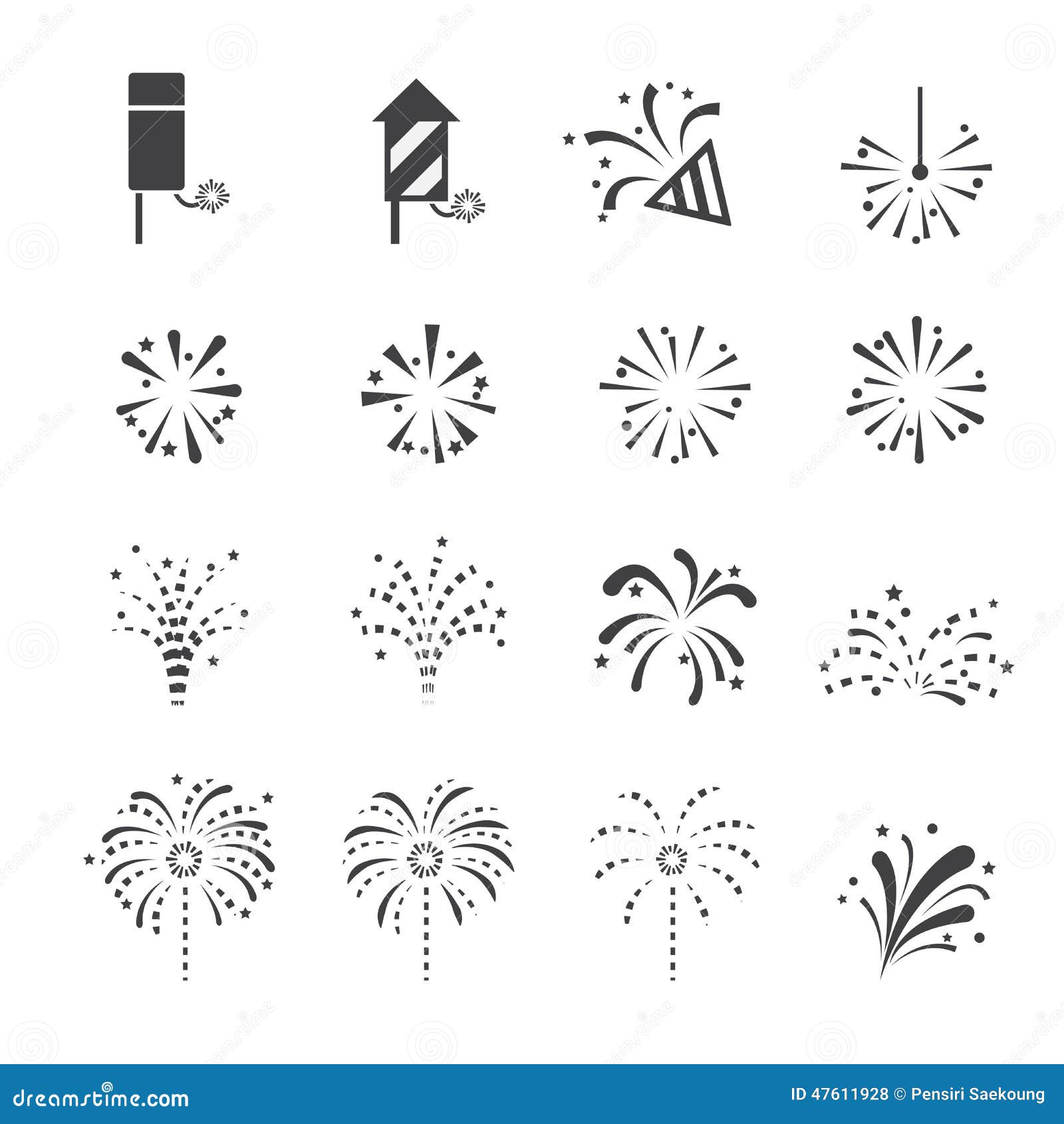 Fireworks icon stock vector. Illustration of event, icon - 47611928