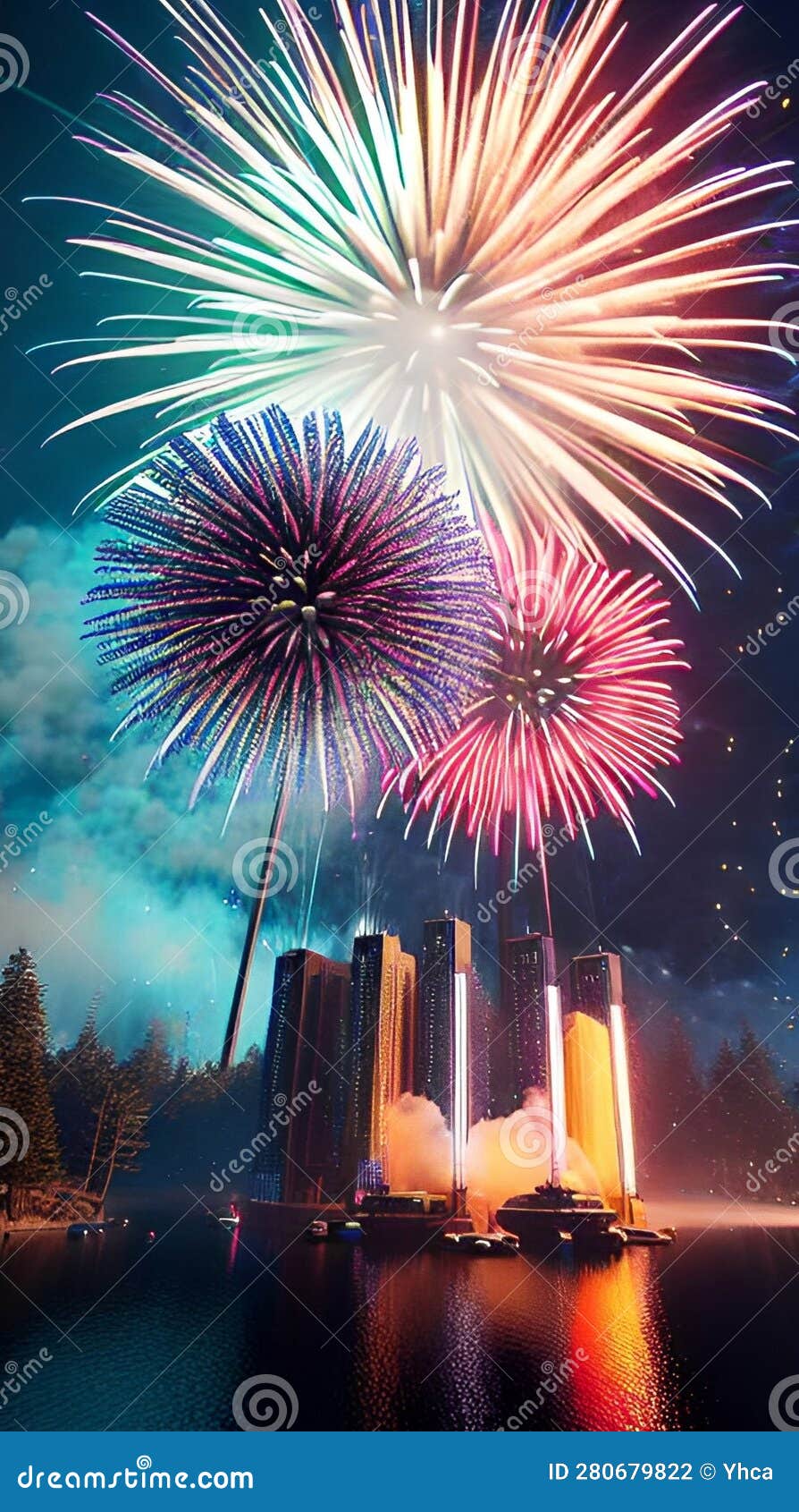 Fireworks Illustration Artificial Intelligence Artwork Generated Stock ...