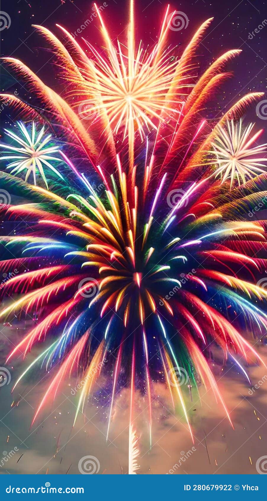 Fireworks Illustration Artificial Intelligence Artwork Generated Stock ...