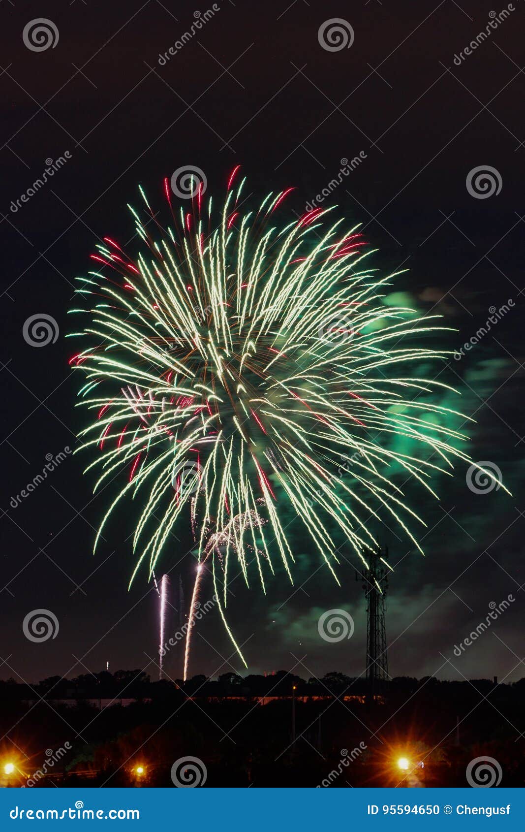 Fireworks of the Independent Day Stock Photo - Image of flare, close ...