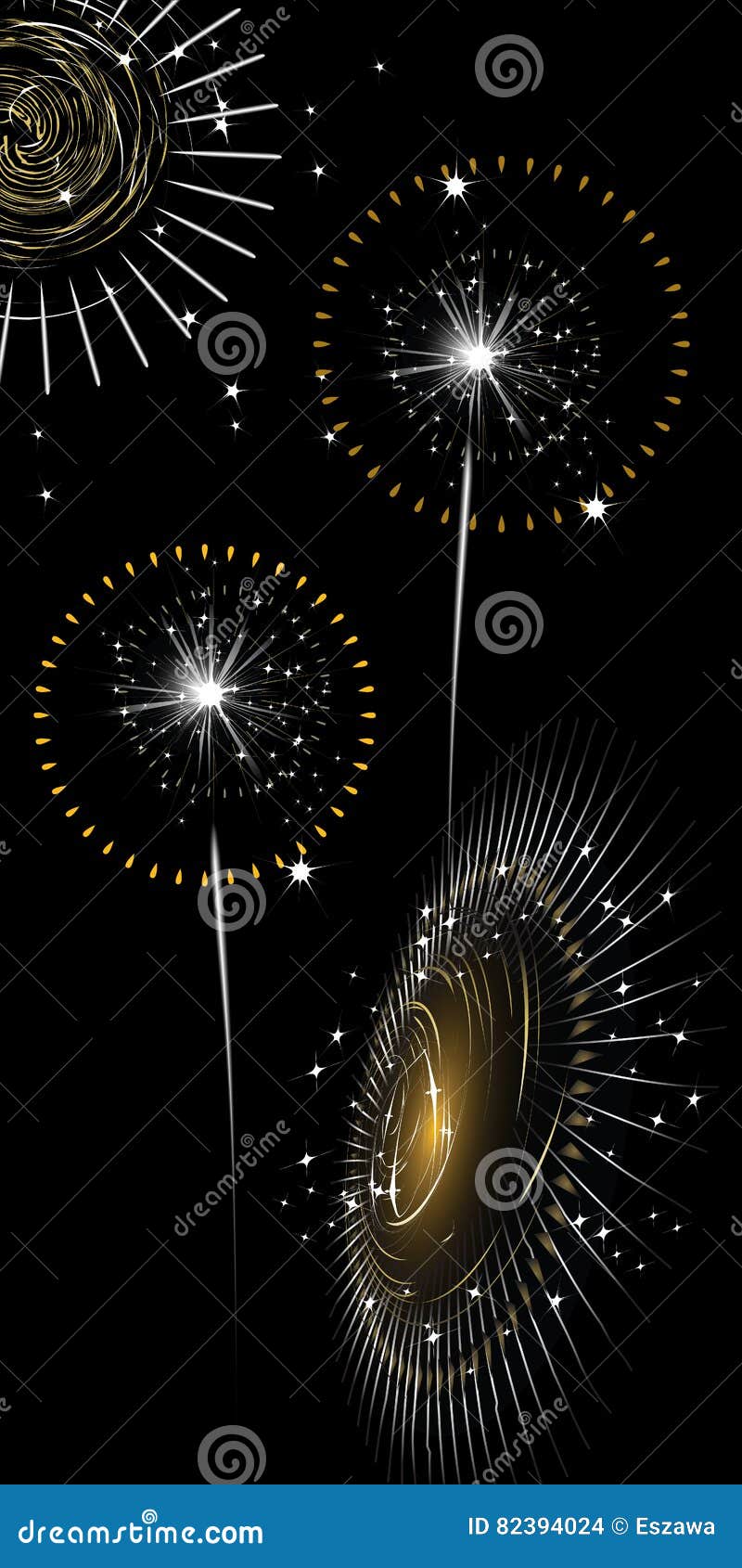 Fireworks Isolated on Background Stock Vector - Illustration of ...