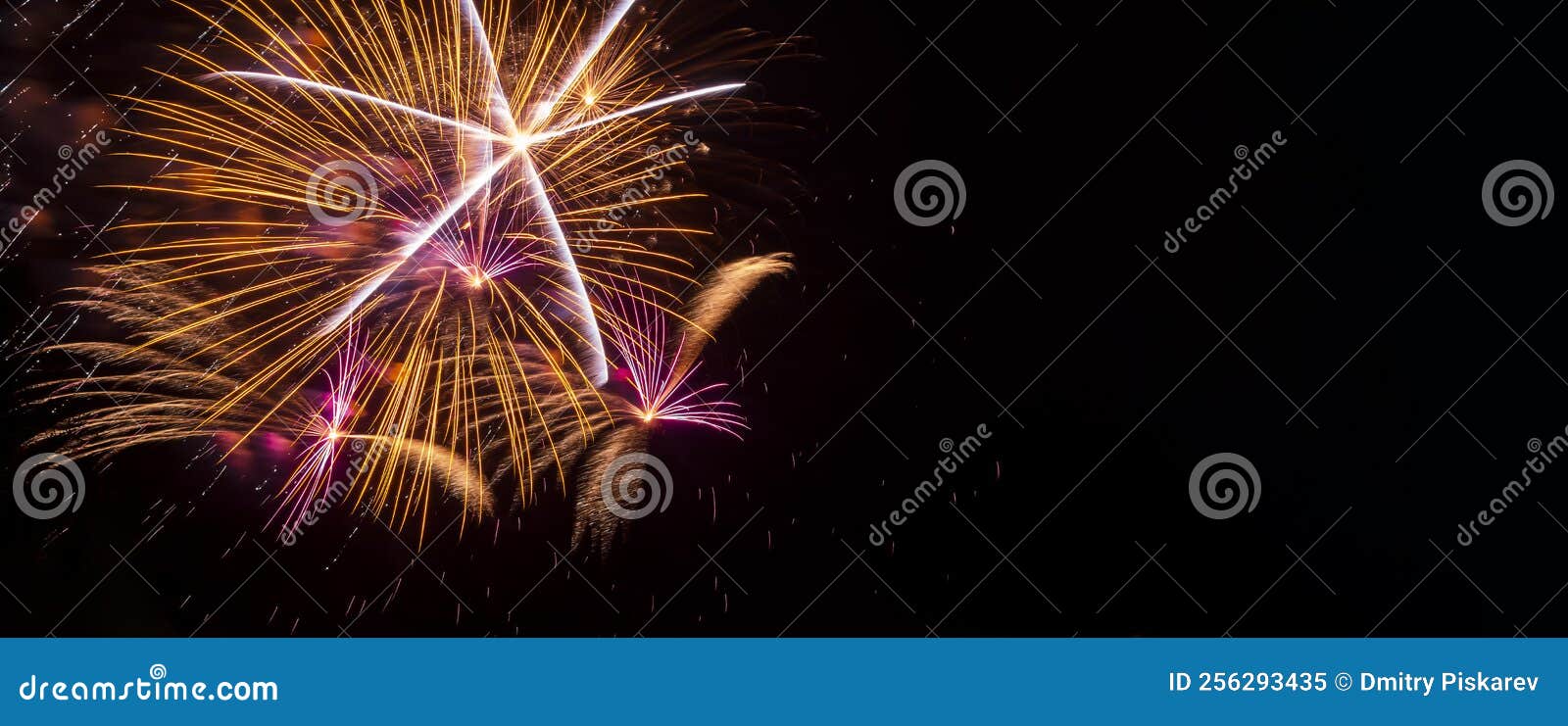 Festive Fireworks. Bright Rays from Explosion of Pyrotechnics ...