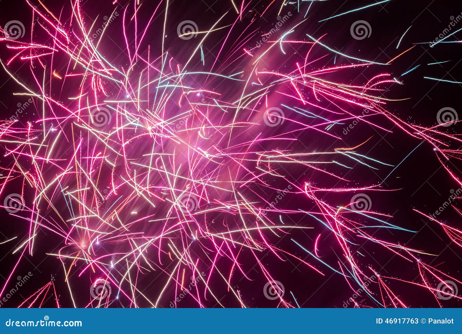 Fireworks light trails stock image. Image of display - 46917763