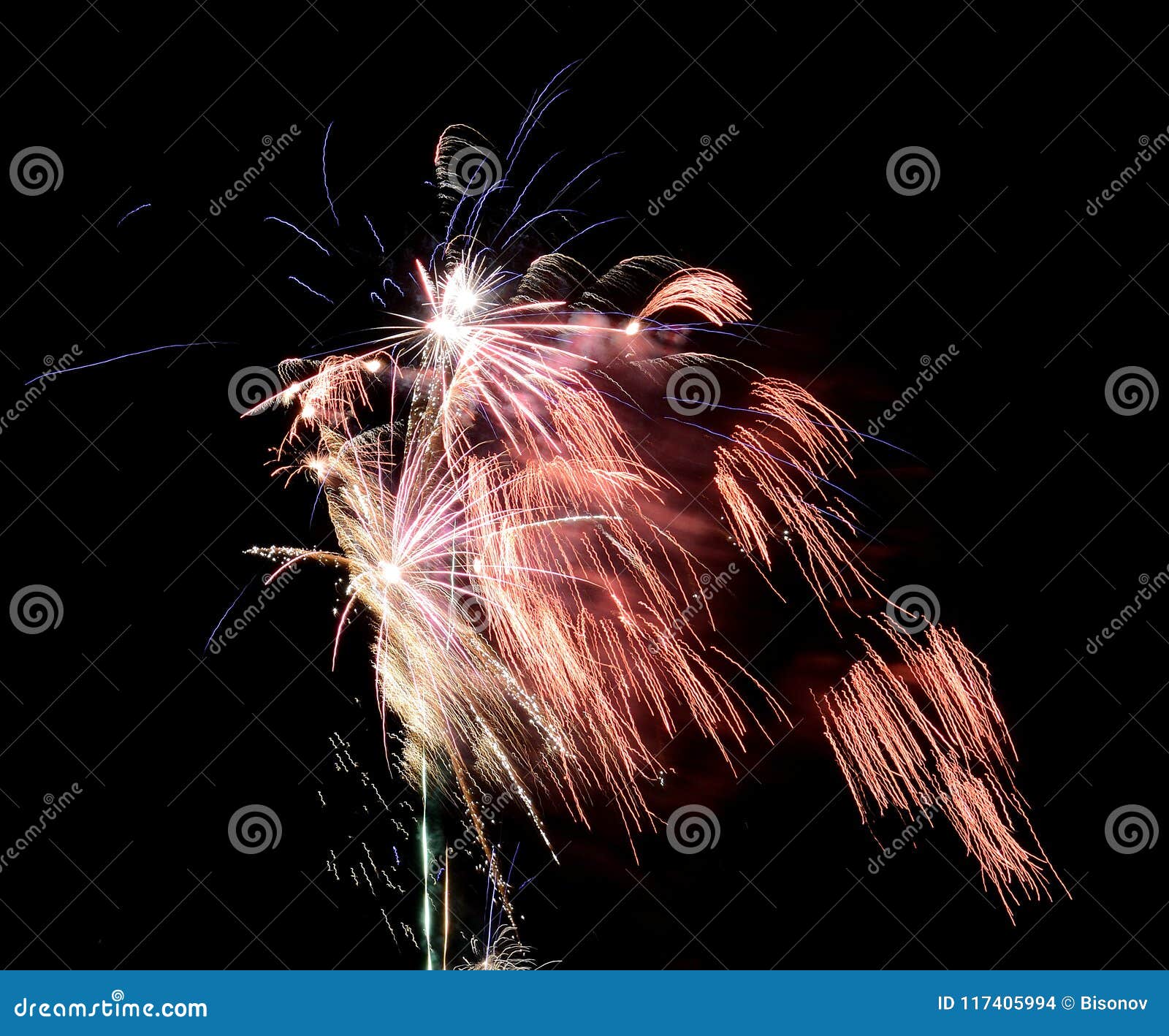 Fireworks light up stock photo. Image of year, festival - 117405994