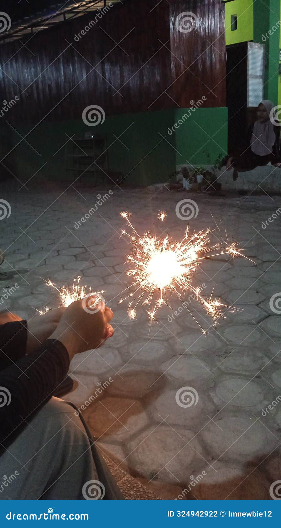 Fireworks Light Up the Night Party Fireworks on Fire Stock Photo ...