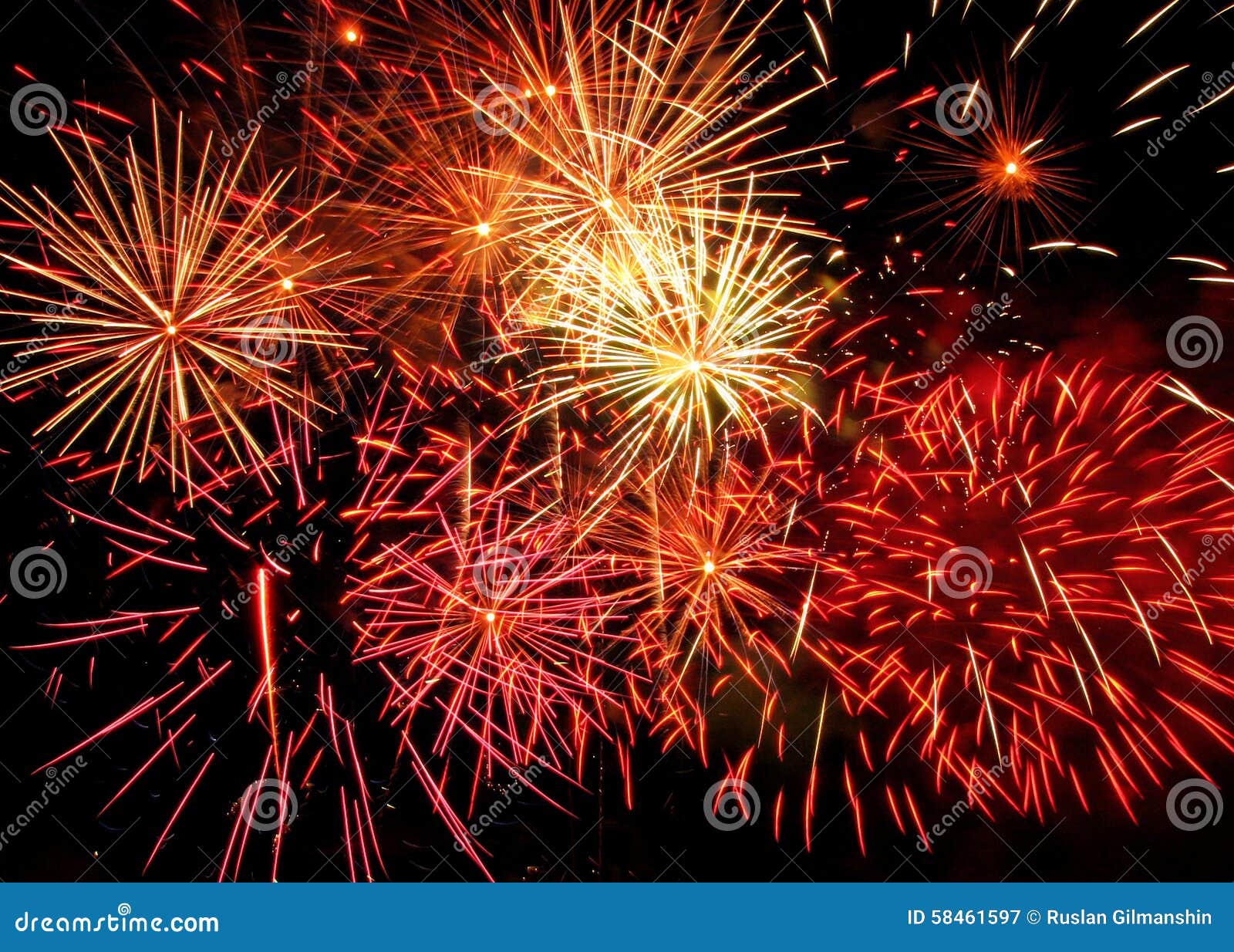 Fireworks Light Up The Sky With Dazzling Display Royalty-Free Stock ...