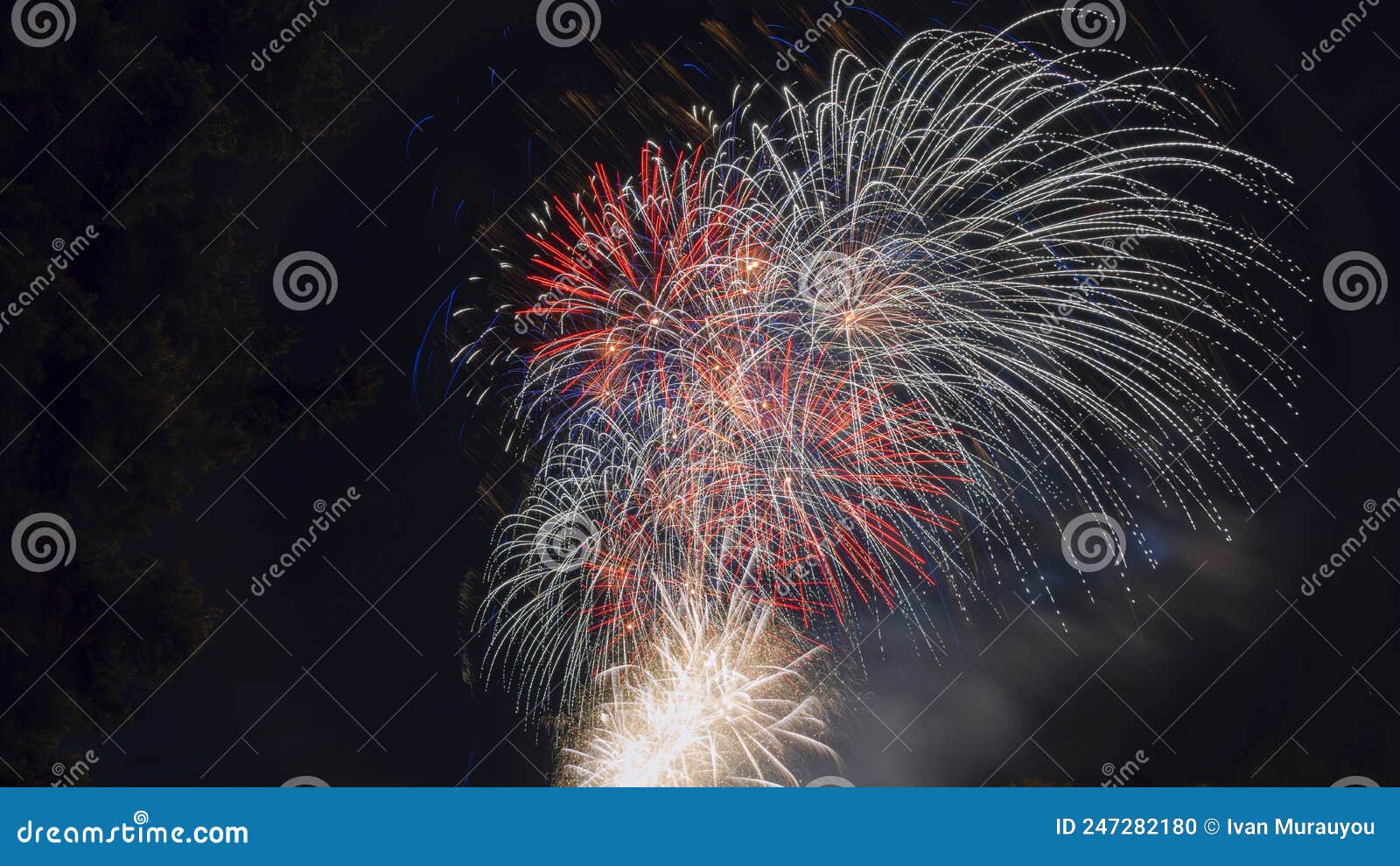 Fireworks Light Up the Sky with Dazzling Display. Abstract Colored ...