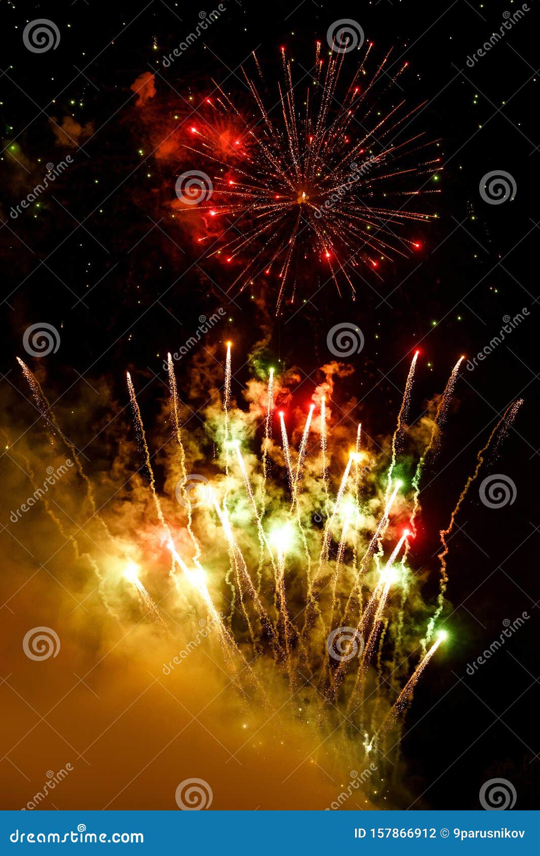 Fireworks Light Up the Sky, Holiday Celebration Stock Photo - Image of ...