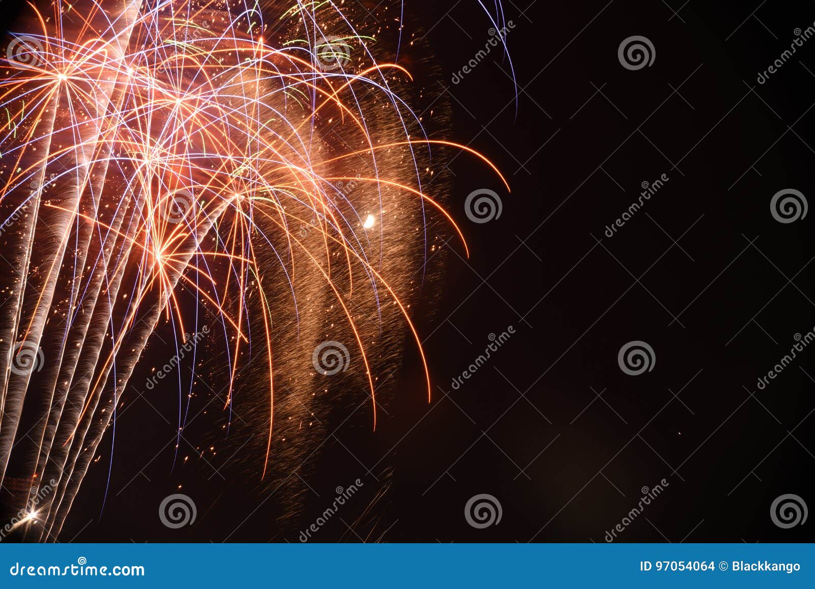 Fireworks Light Up the Sky stock photo. Image of display - 97054064