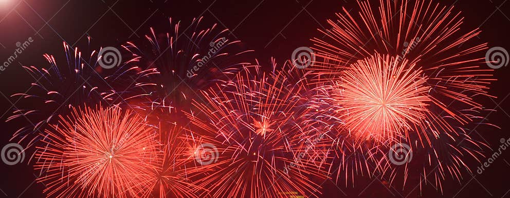 Red Fireworks stock image. Image of explosion, fire, event - 63035141