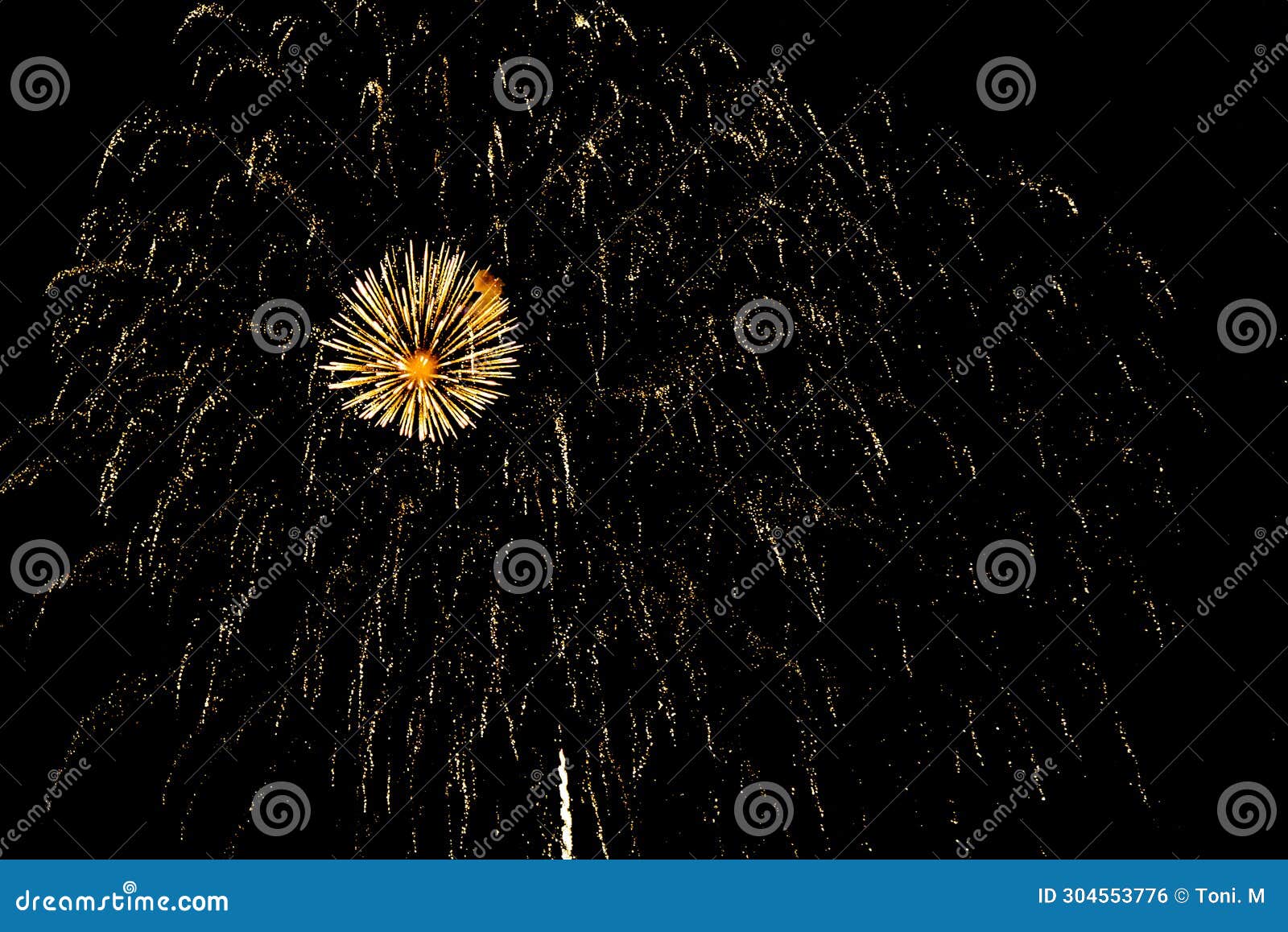 Fireworks Lighting Up the Night Sky. Stock Photo - Image of material ...