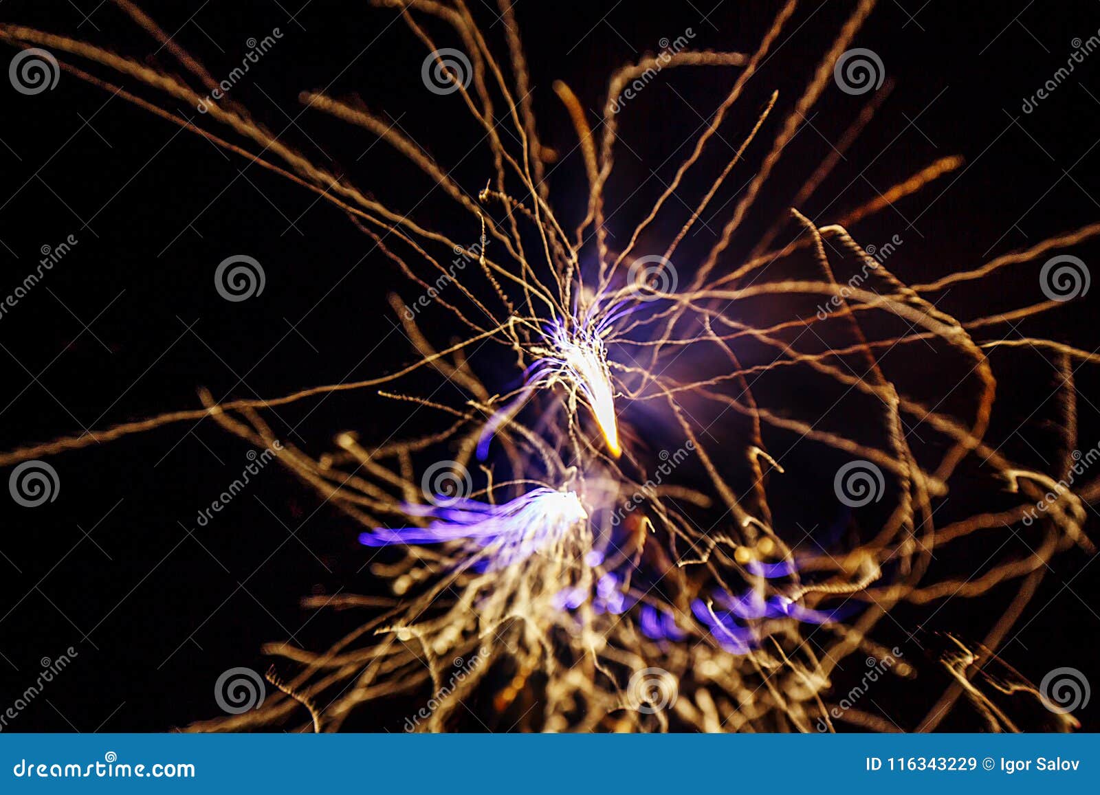 The Fireworks Lights Randomly Move Like Atoms of Matter Stock Image ...