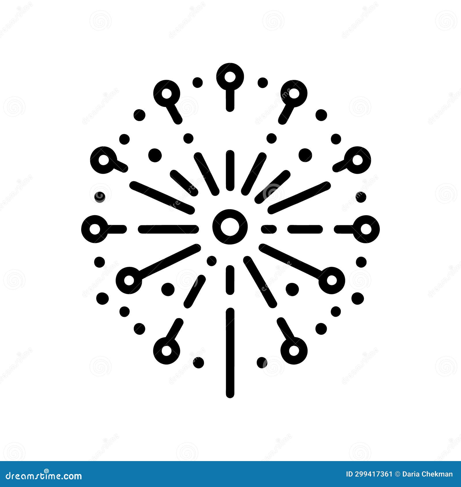 Fireworks Line Icon. Linear Illustration of New Year S Fireworks Stock ...