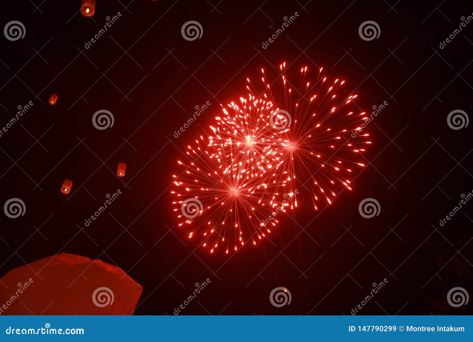 Fireworks Lit a Spark, so Beautiful in the Night Festival Stock Image ...