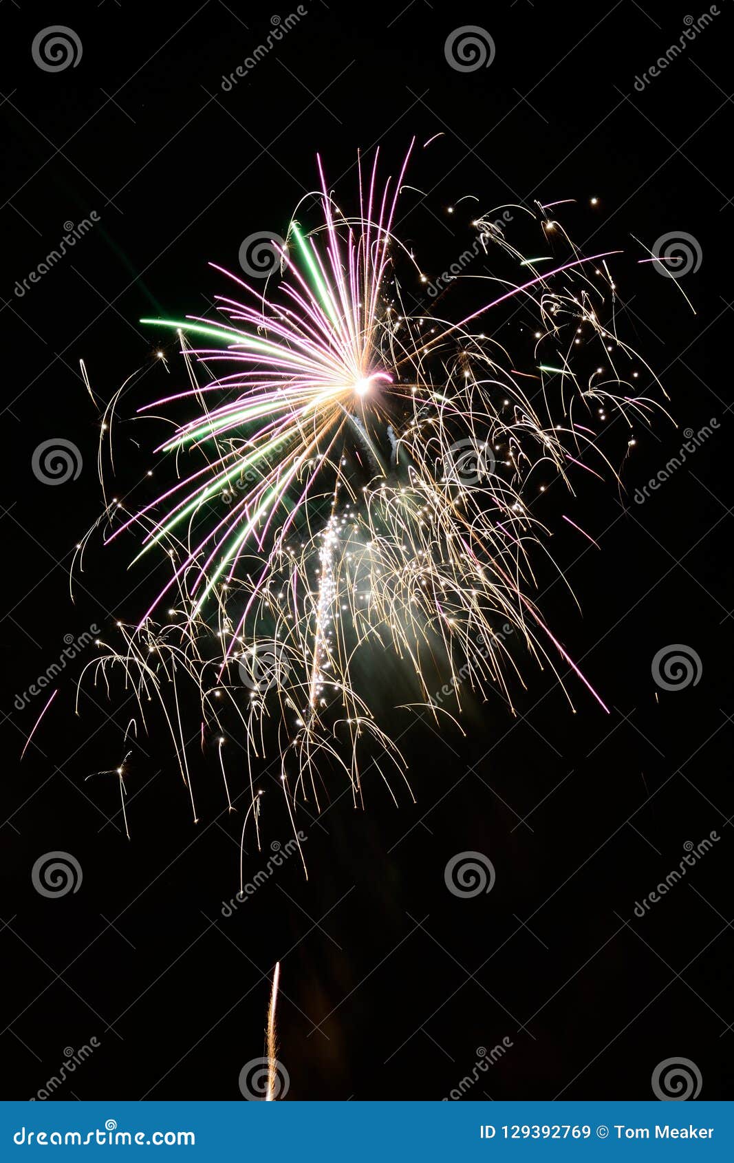 Fireworks stock image. Image of long, exposure, fireworks - 129392769