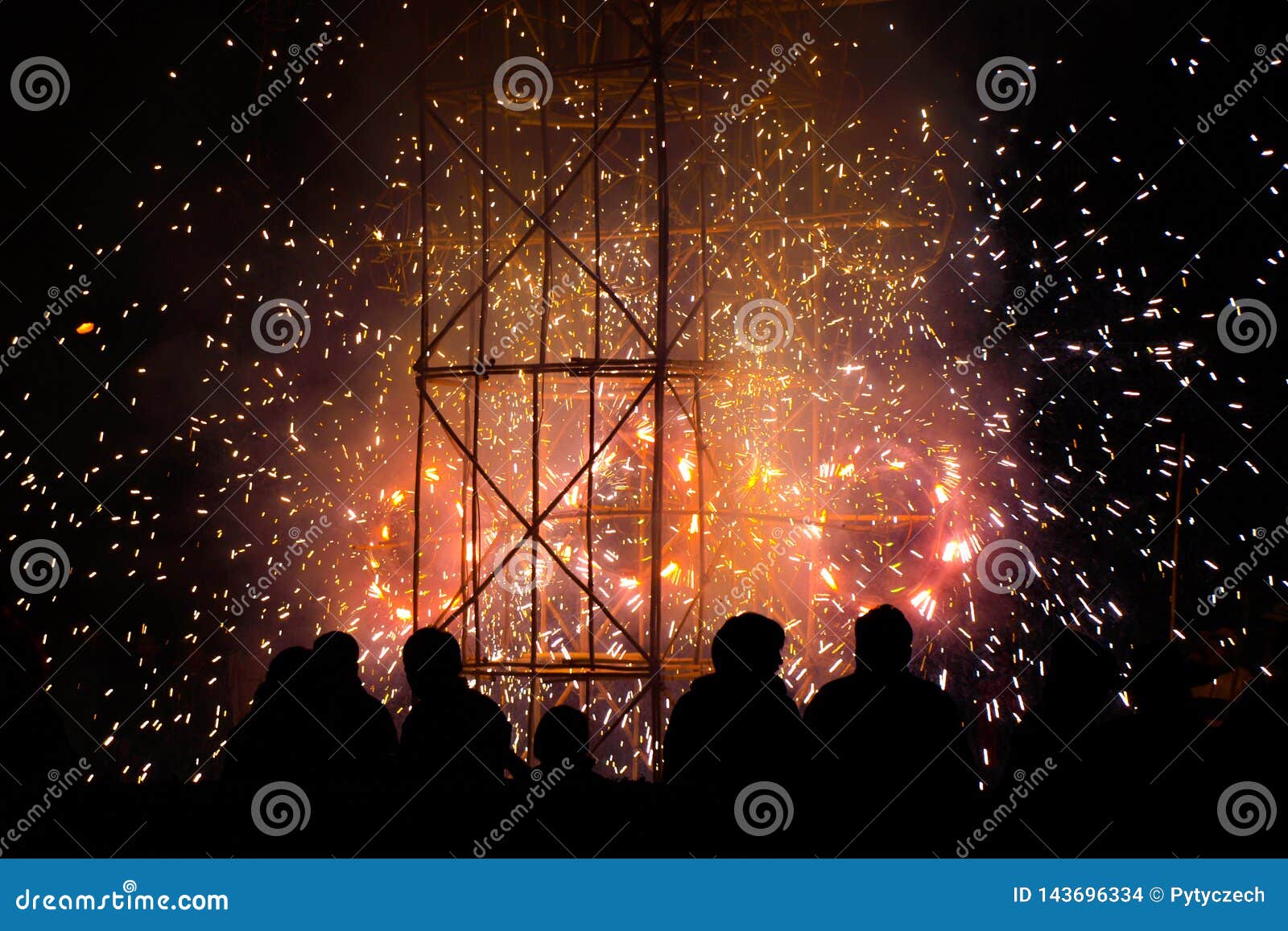 Fireworks Made of Bamboo Structures is Typical Part of Celebrations in ...