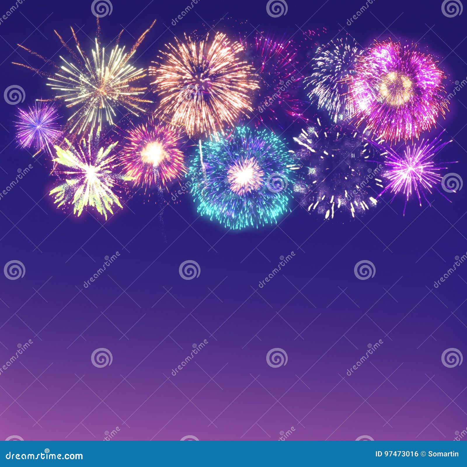 Fireworks Magical Display stock photo. Image of bright - 97473016