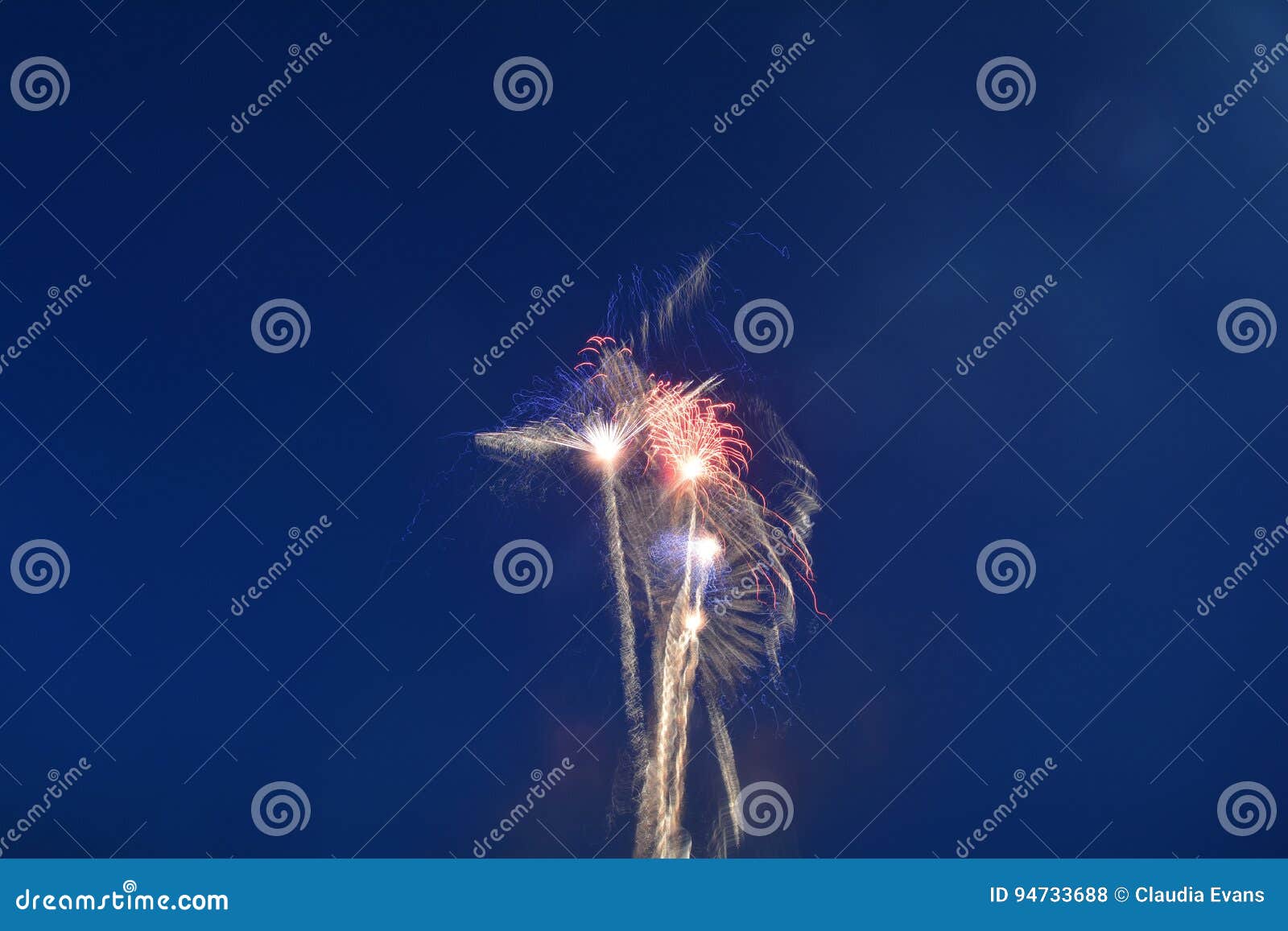 Fireworks with Many Blue Sky in Long-term Stock Photo - Image of form ...