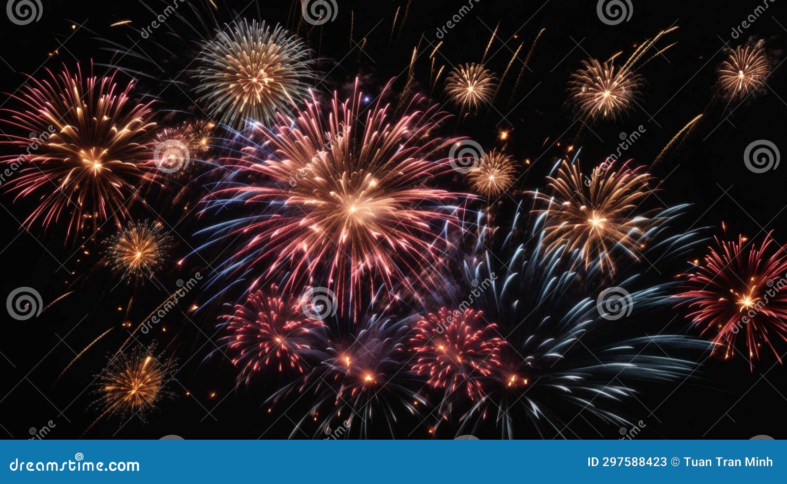 Fireworks with Many Different Shapes Stock Image - Image of recreation ...