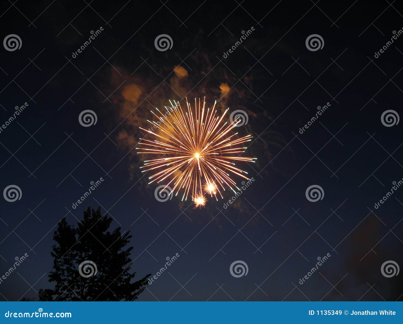 Fireworks at Midnight stock image. Image of midnight, firework - 1135349