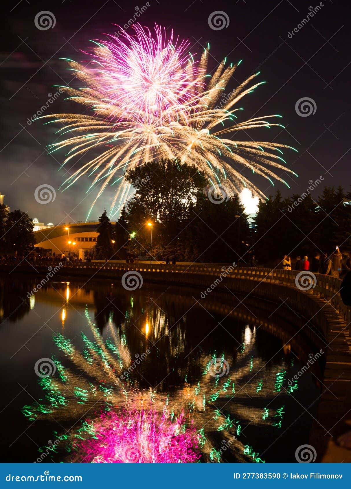 Fireworks in minsk stock photo. Image of entertainment - 277383590