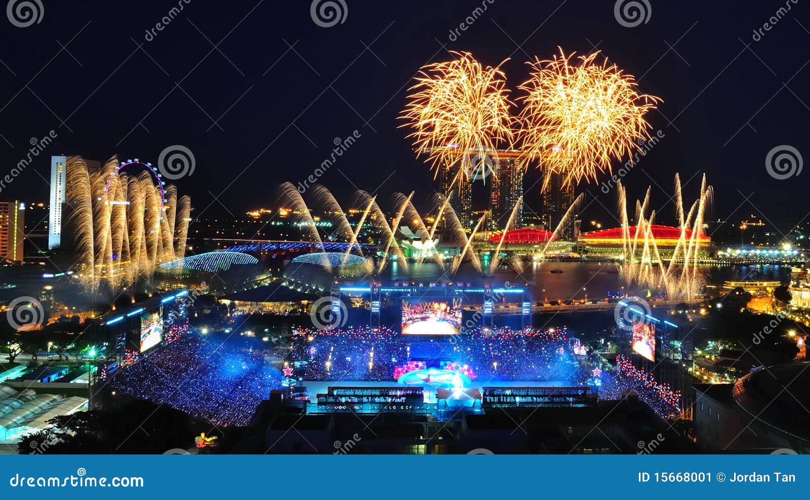 Fireworks during NDP 2010 editorial photo. Image of urban - 15668001