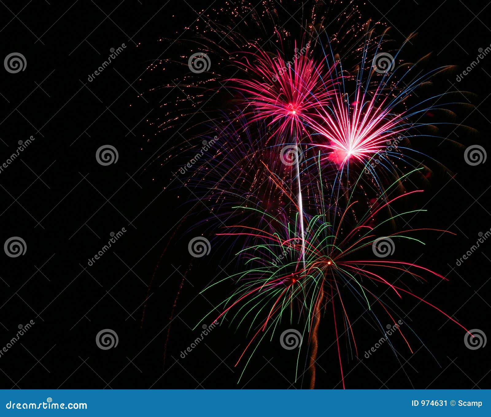 Fireworks at Night stock image. Image of burst, night, july - 974631