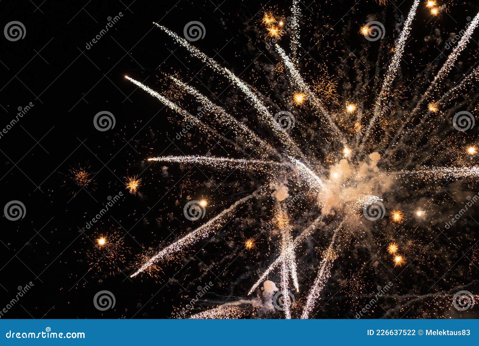 Fireworks on the Night Black Sky Stock Photo - Image of party, night ...