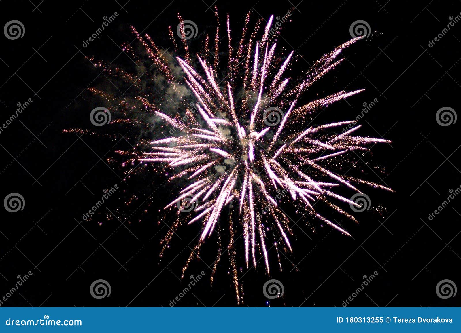Fireworks at night. stock image. Image of burst, firework - 180313255