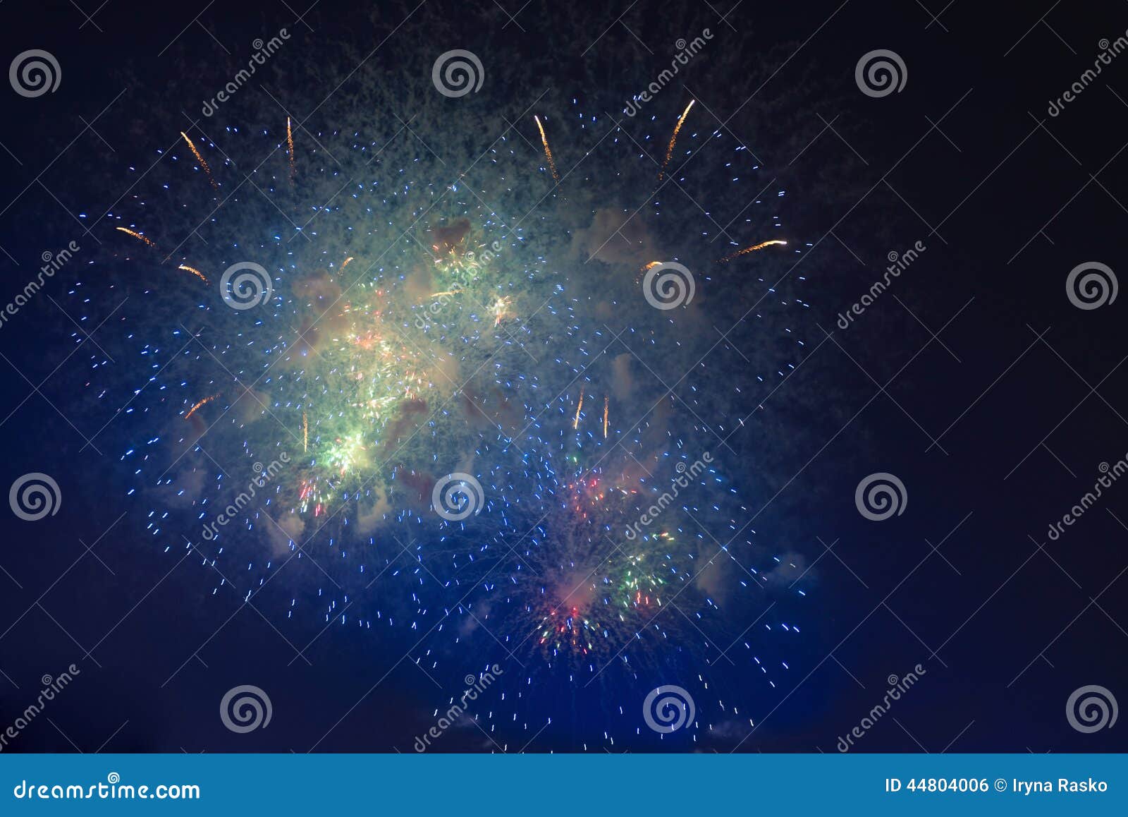 Fireworks in Night Dark Sky Stock Photo - Image of burst, event: 44804006