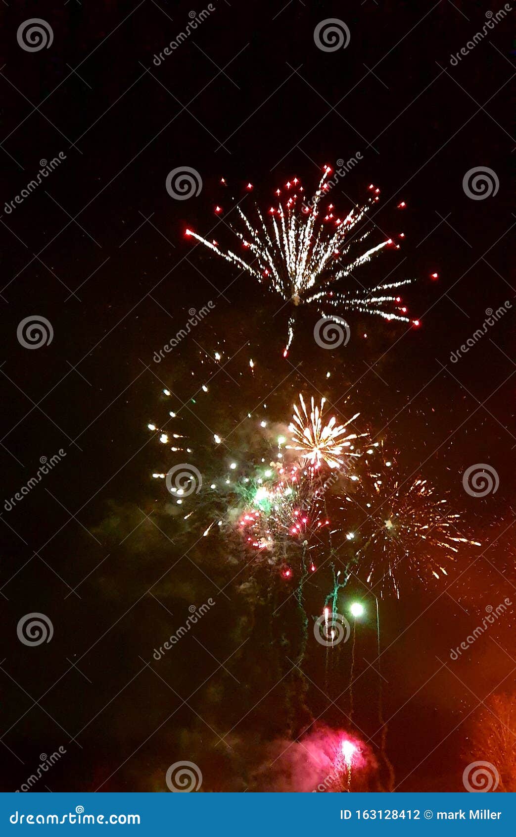 Night Explosion Crates Full Of Explosive Pyrotechnics. White Shrub ...