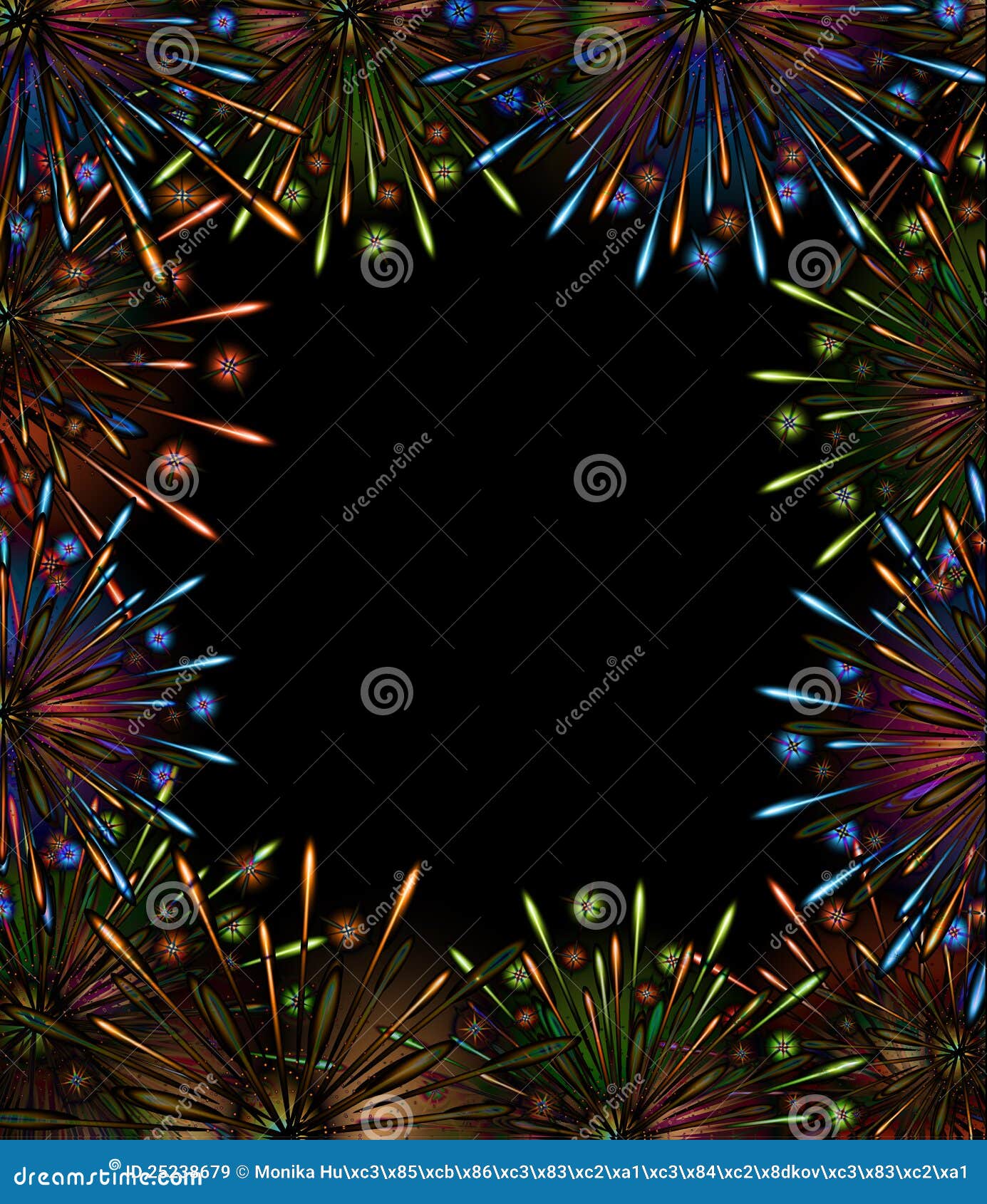 Fireworks Night Frame Color Stock Vector - Illustration of pyrotechnic ...
