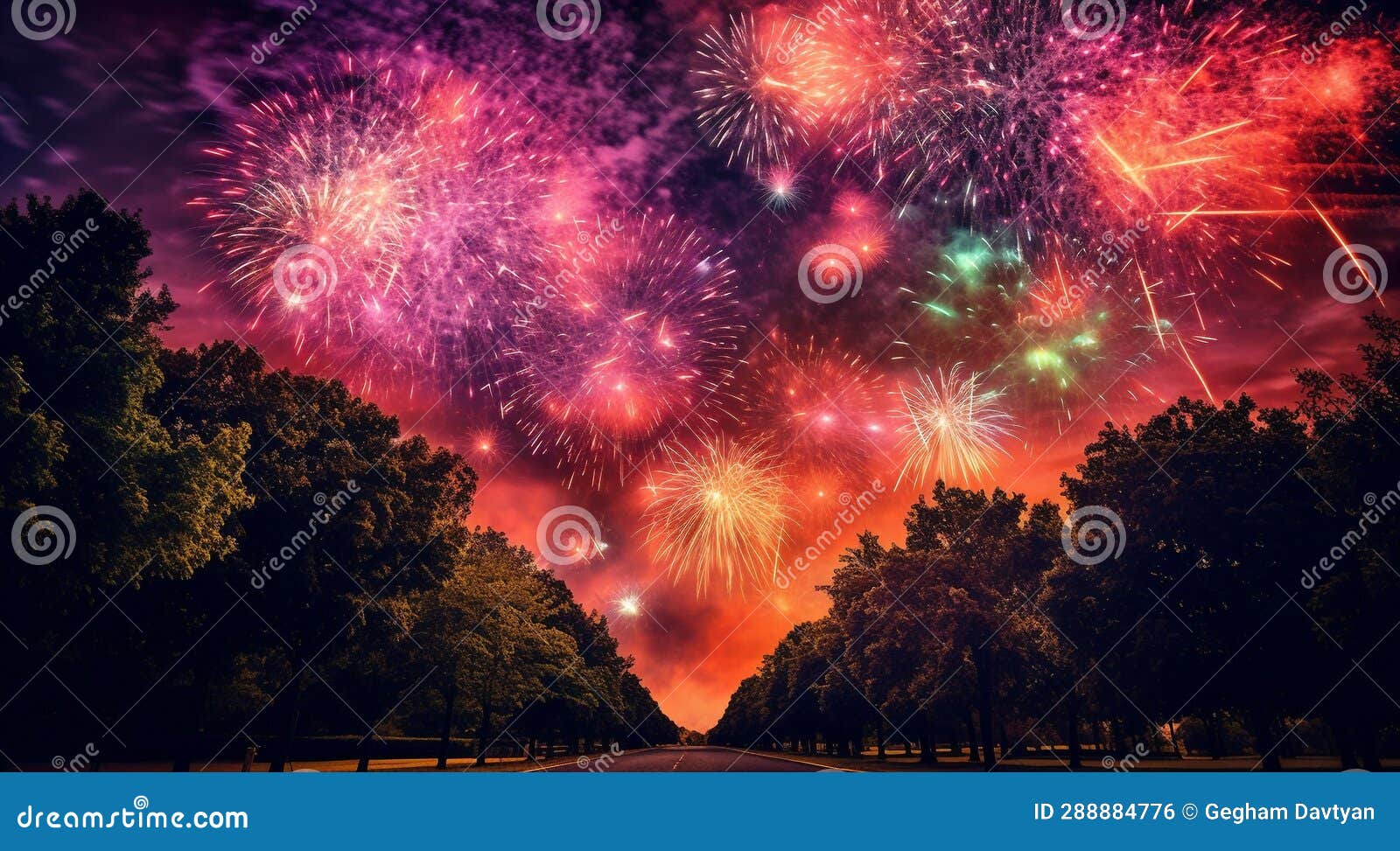 Fireworks at Night, Fireworks Over the City, Colored Firework ...