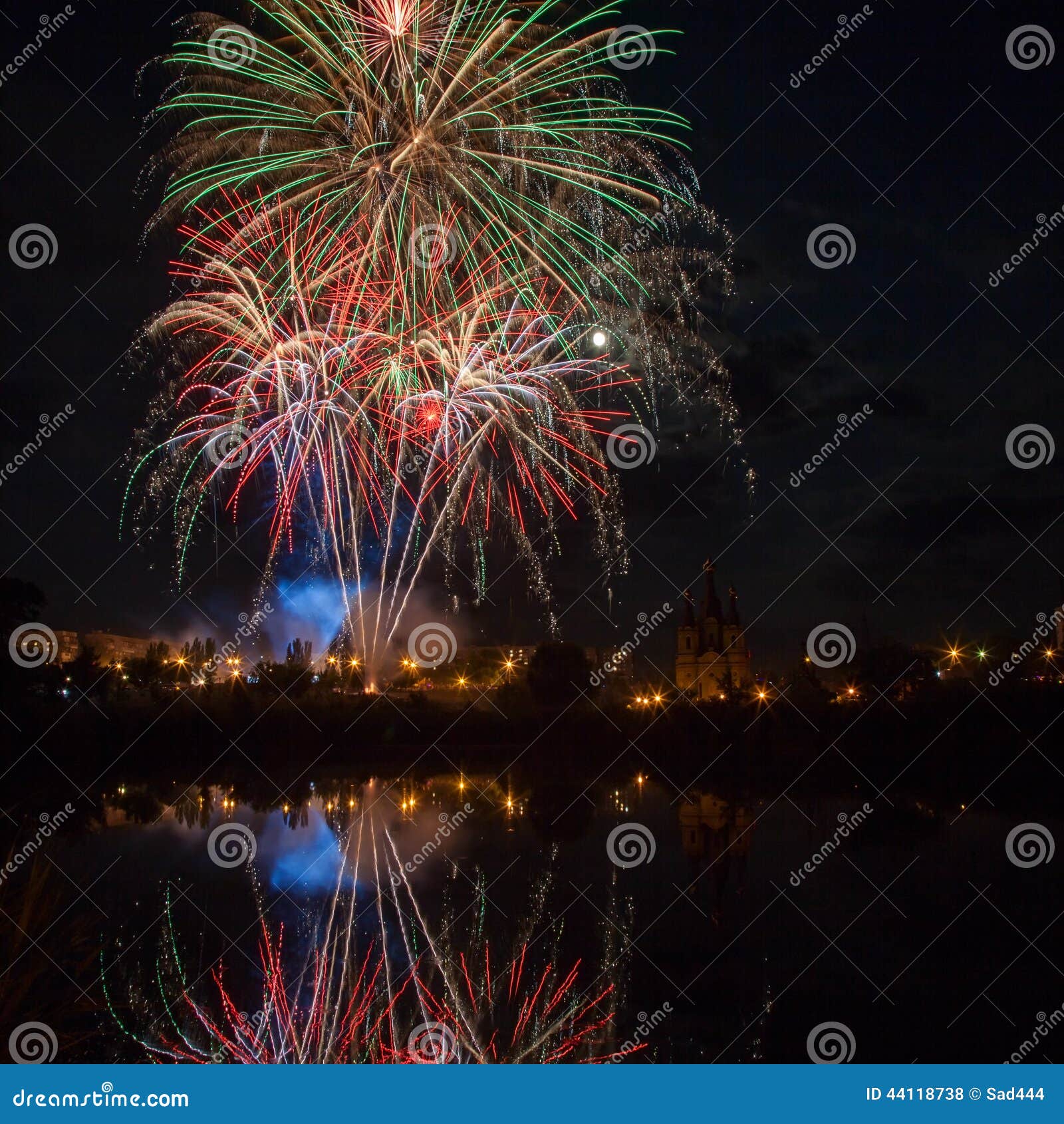Fireworks stock photo. Image of church, lights, horizontal - 44118738