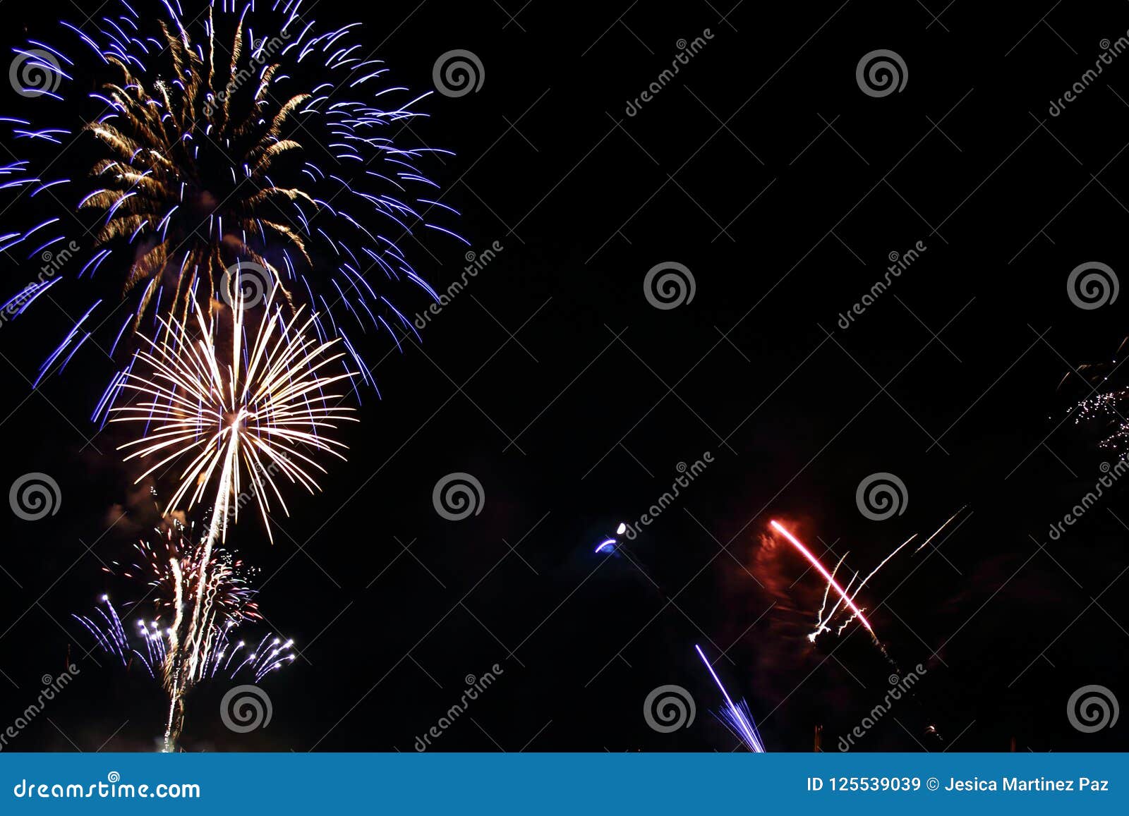 Fireworks on the Night Sky. Stock Image - Image of celebrate, christmas ...
