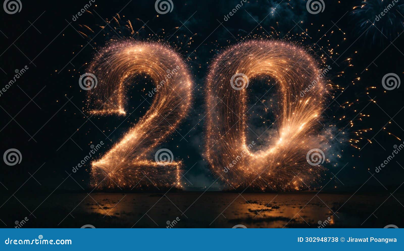 Fireworks Number 20 for the 20th Anniversary Stock Photo - Image of ...