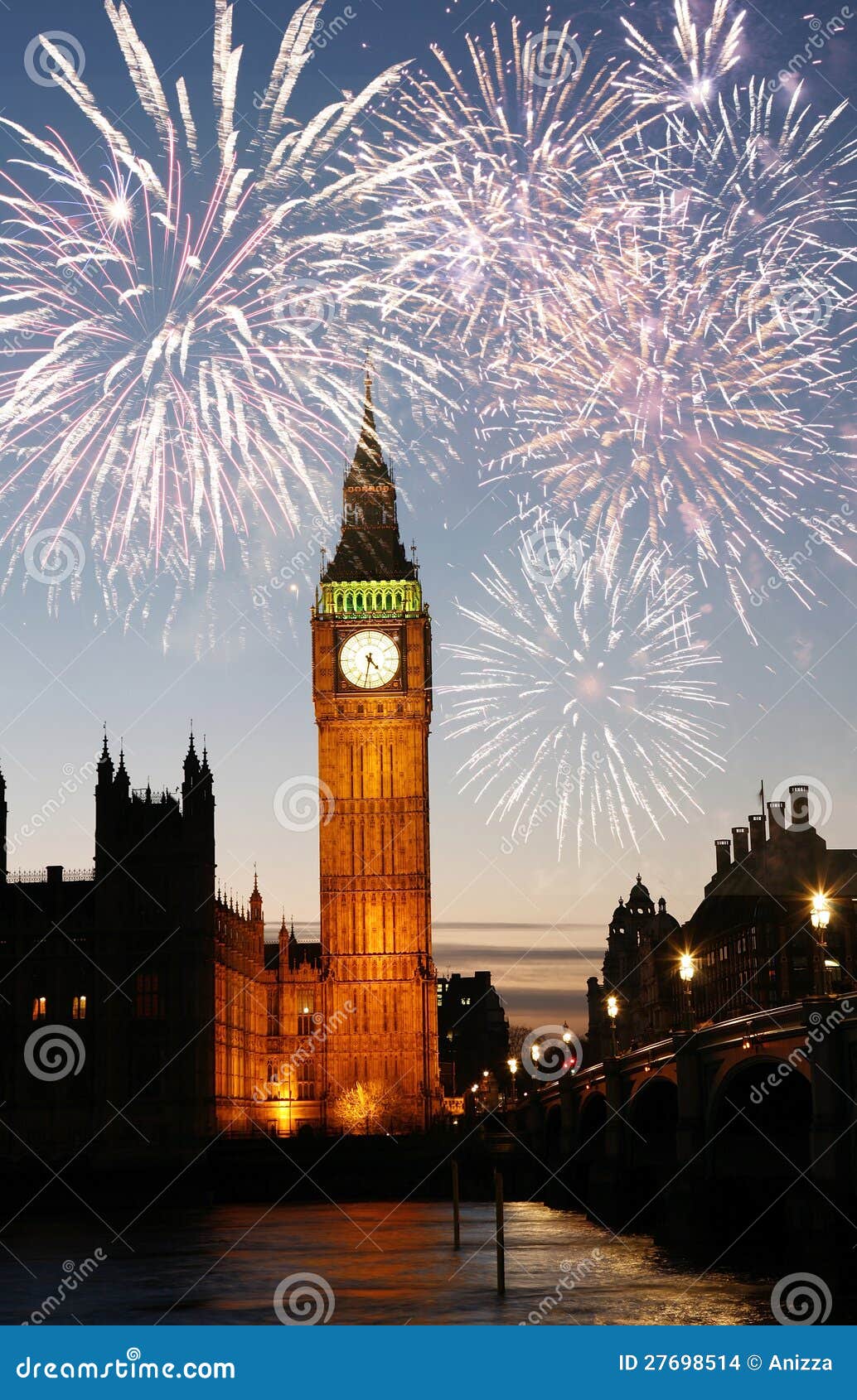 Fireworks over Big Ben stock photo. Image of fireworks - 27698514