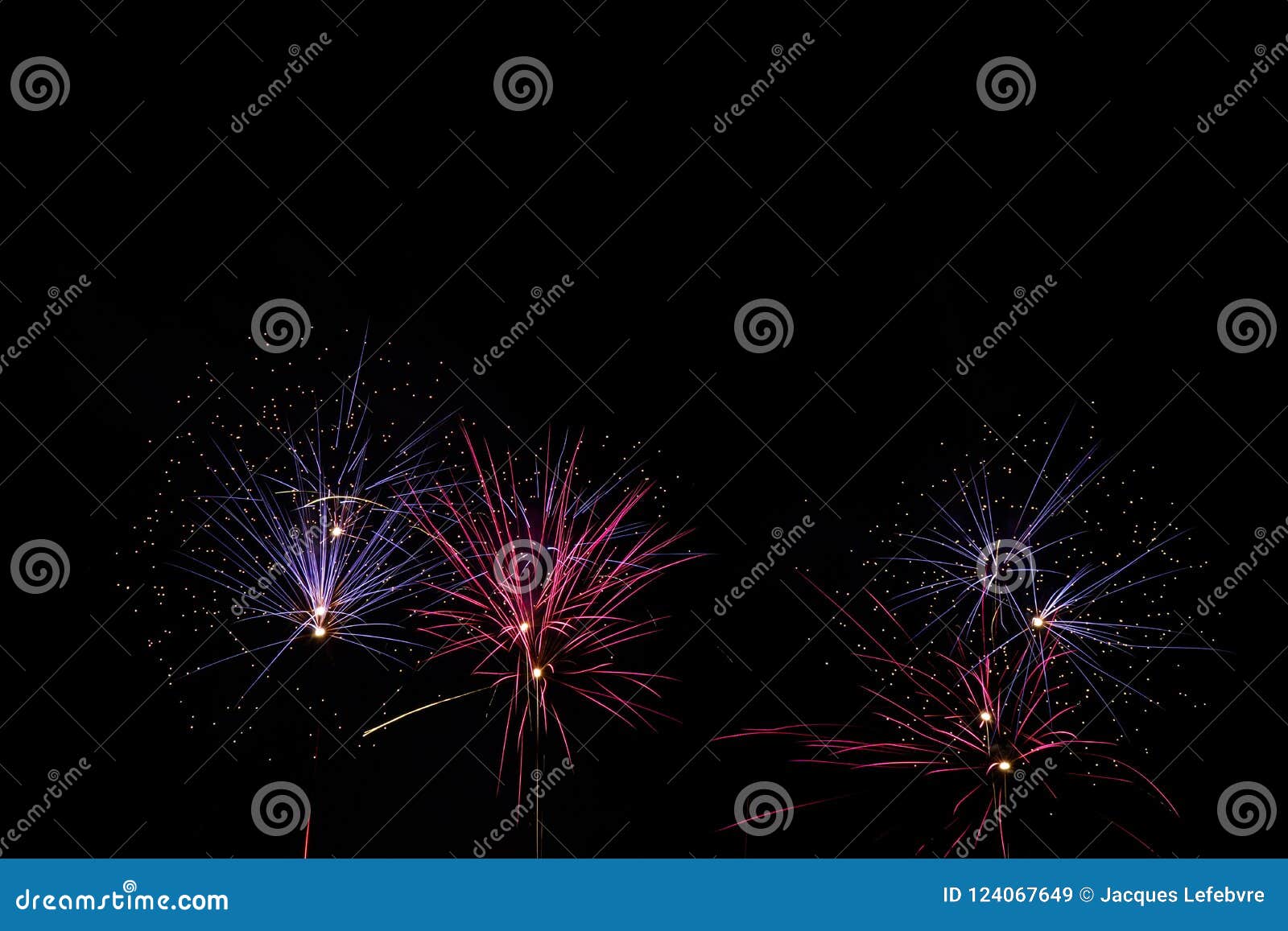 Fireworks over black sky stock image. Image of exploding - 124067649