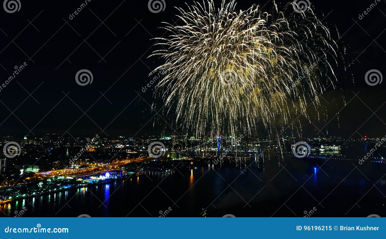 Fireworks Over the Delaware River Philadelphia Pennsylvania Stock Image ...