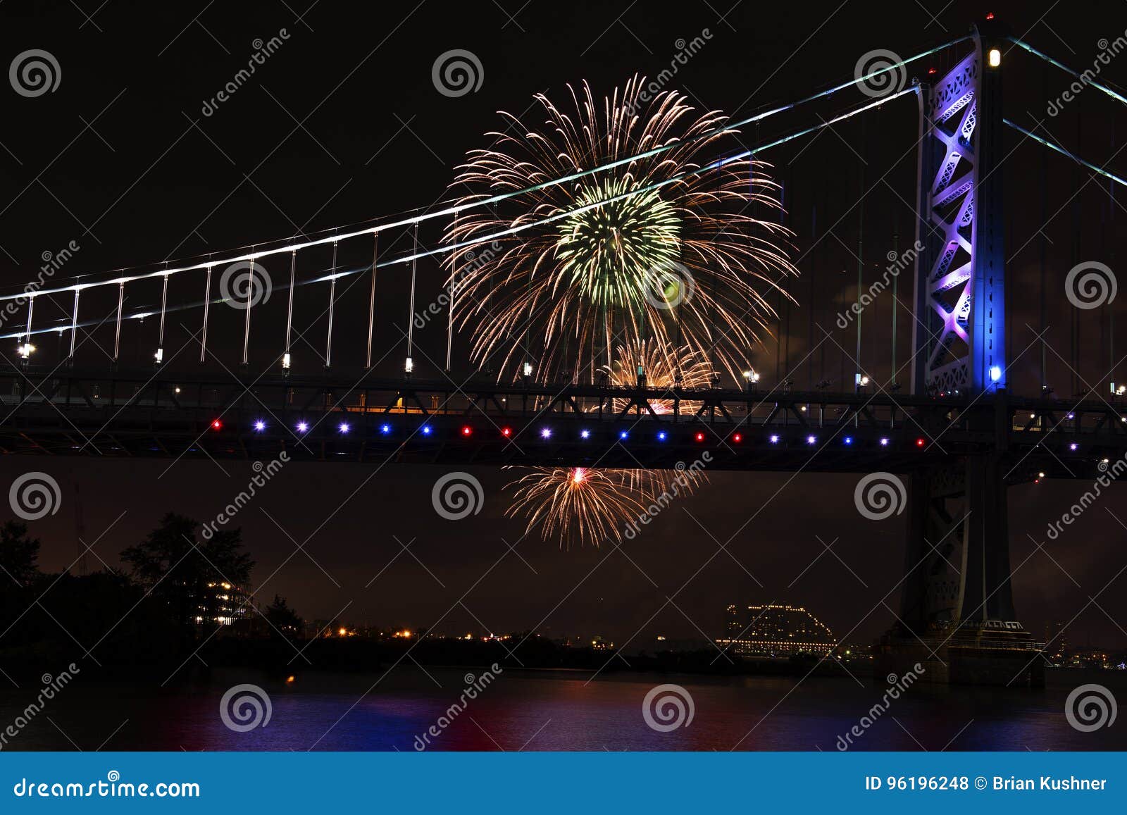 Fireworks Over the Delaware River Philadelphia Pennsylvania Stock Photo ...
