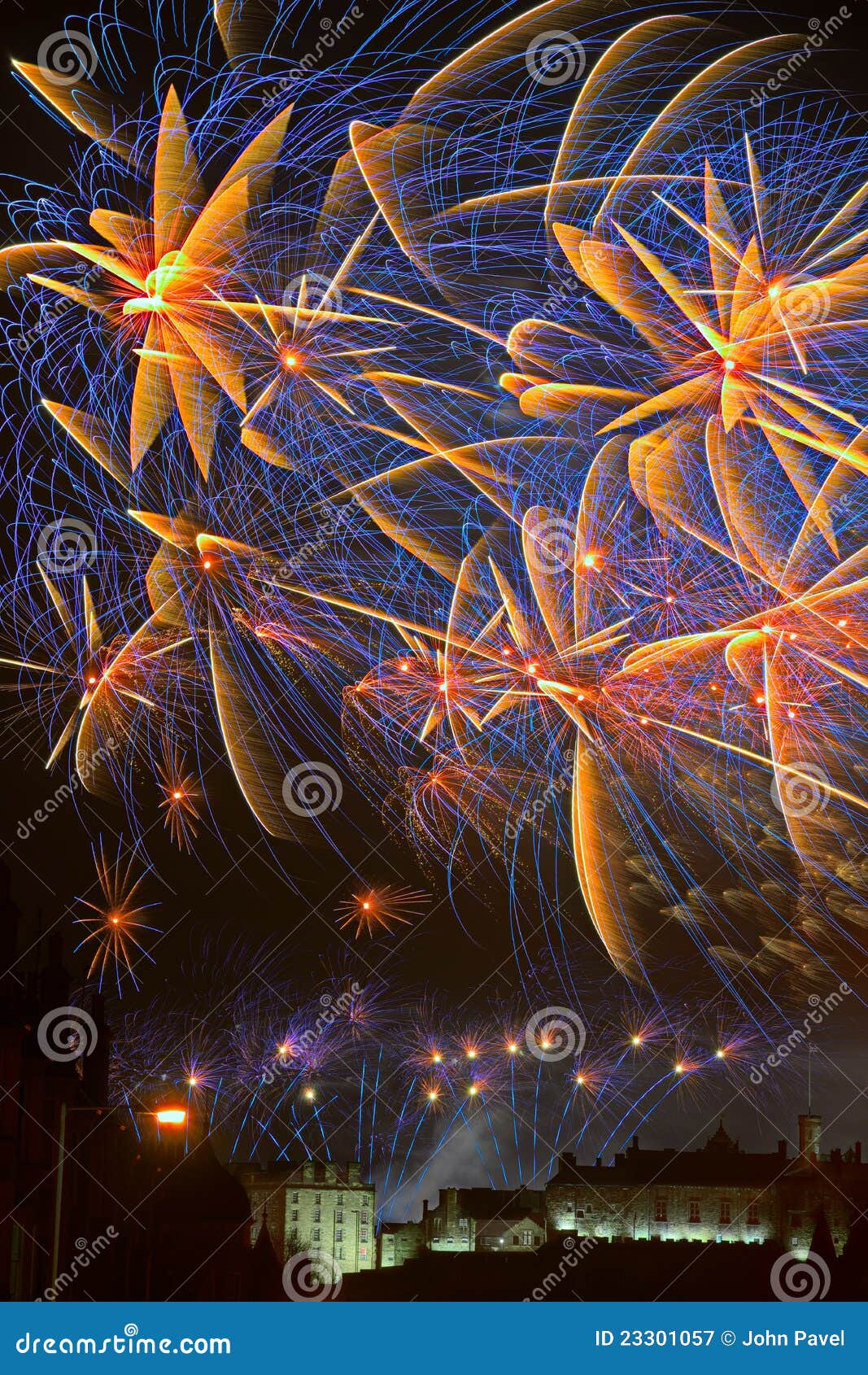 Fireworks Over Edinburgh Castle, Scotland, Europe Stock Image - Image ...