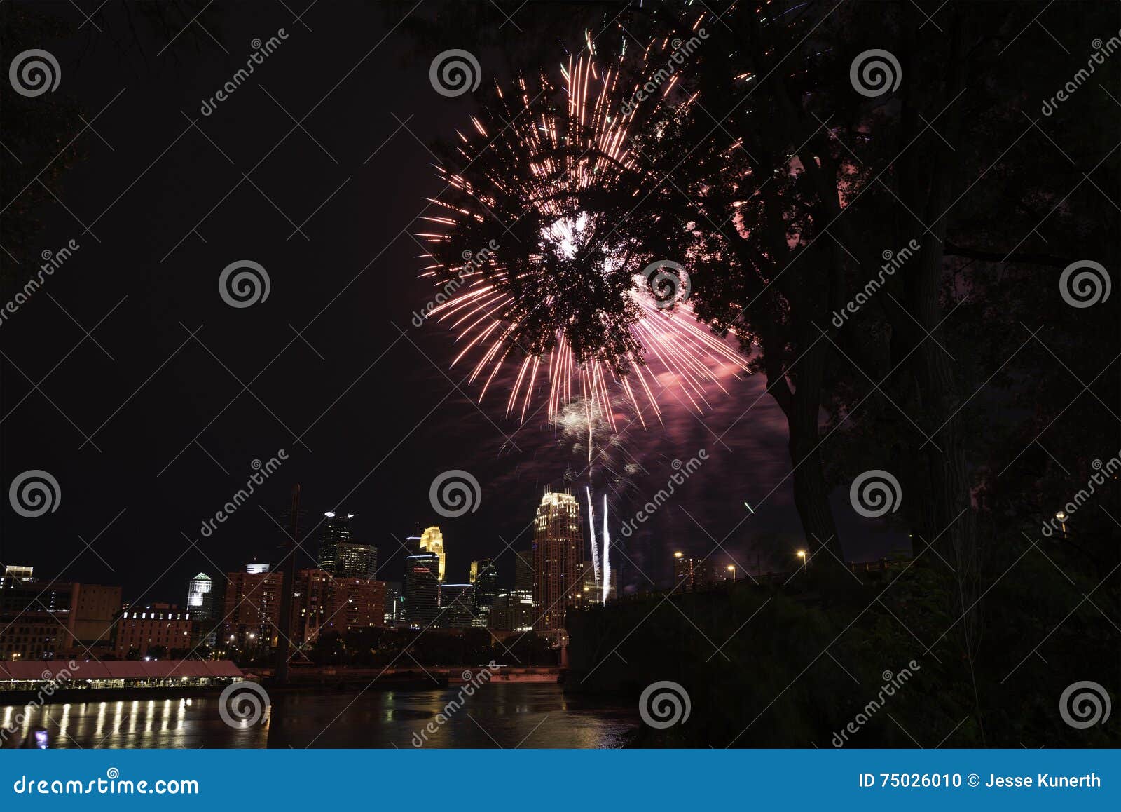 Fireworks Over The Night Sky November 2023 Stock Photography ...